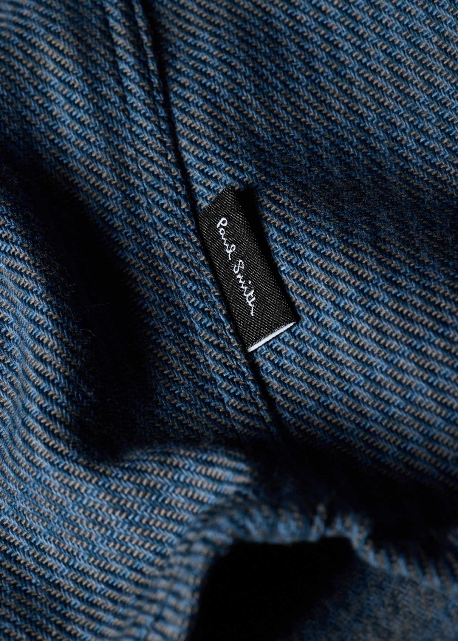 Men's Dark Blue Gradient Check Cotton Shirt