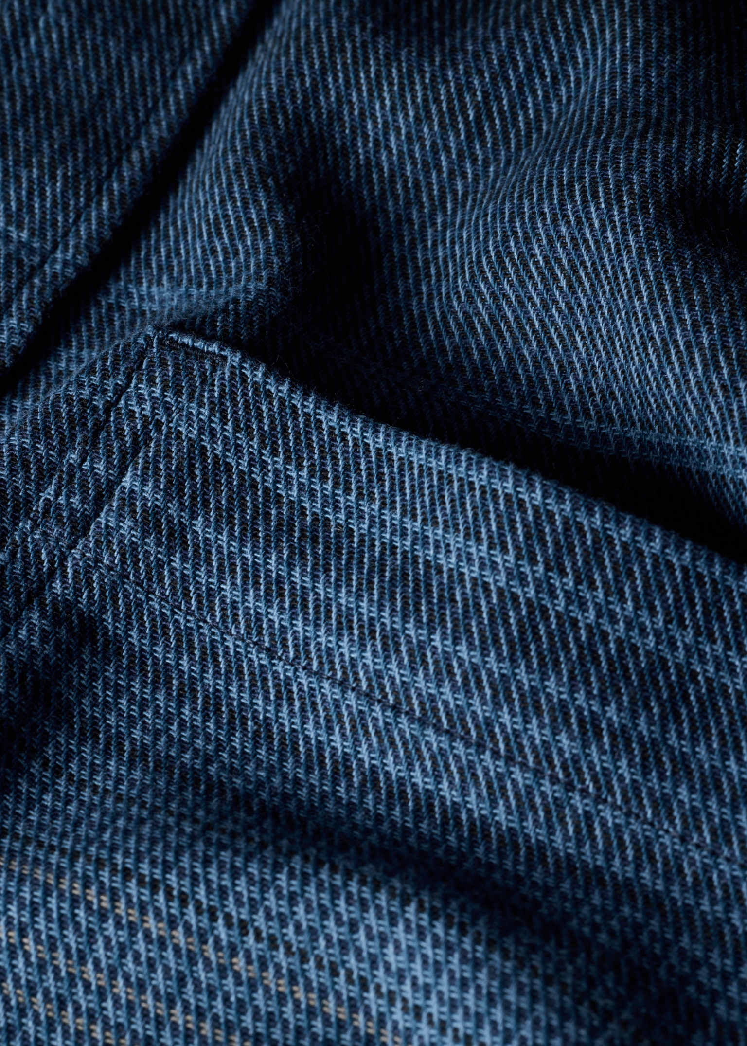 Men's Dark Blue Gradient Check Cotton Shirt