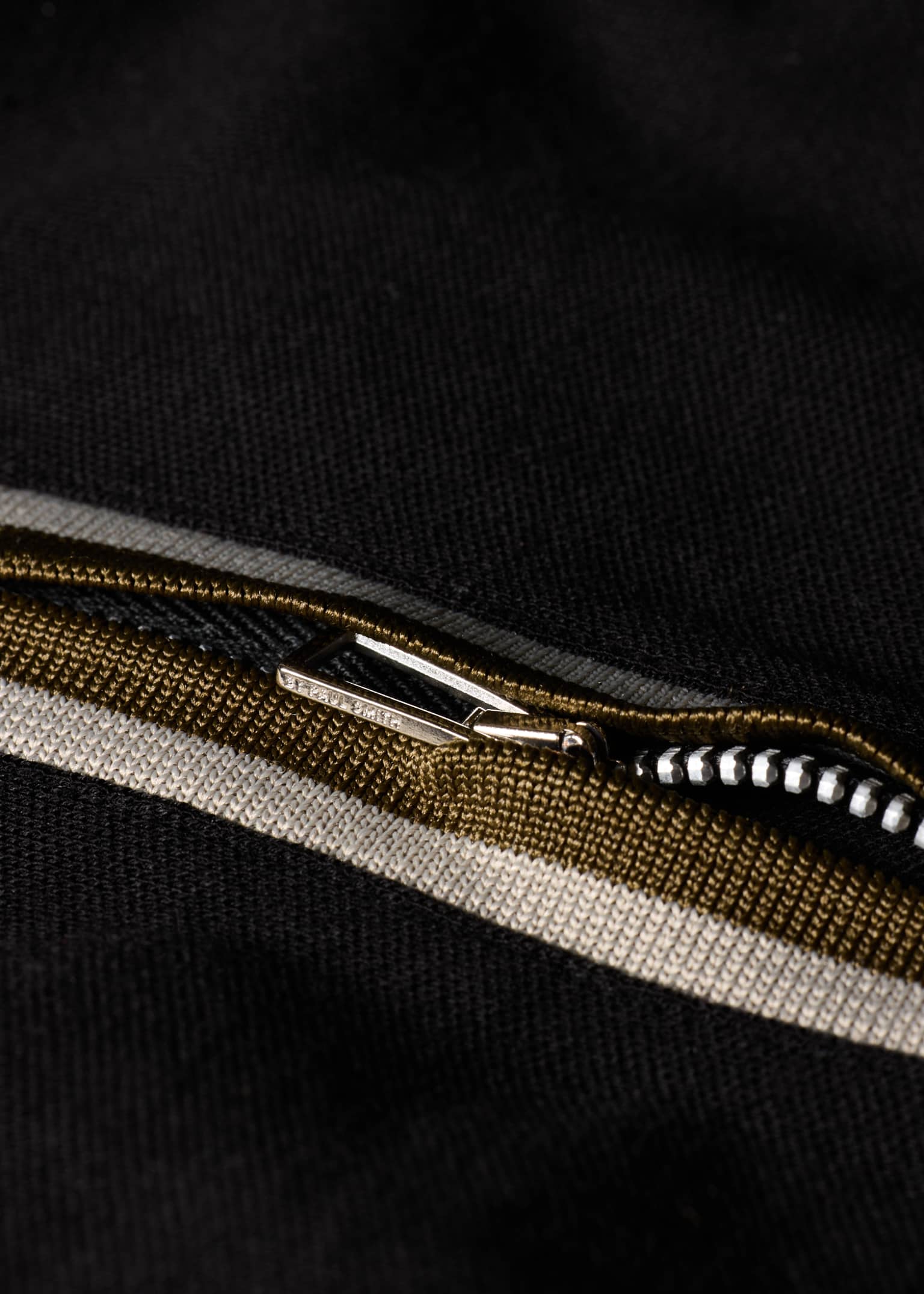 Men's Black Contrast Tipping Zip Polo Shirt