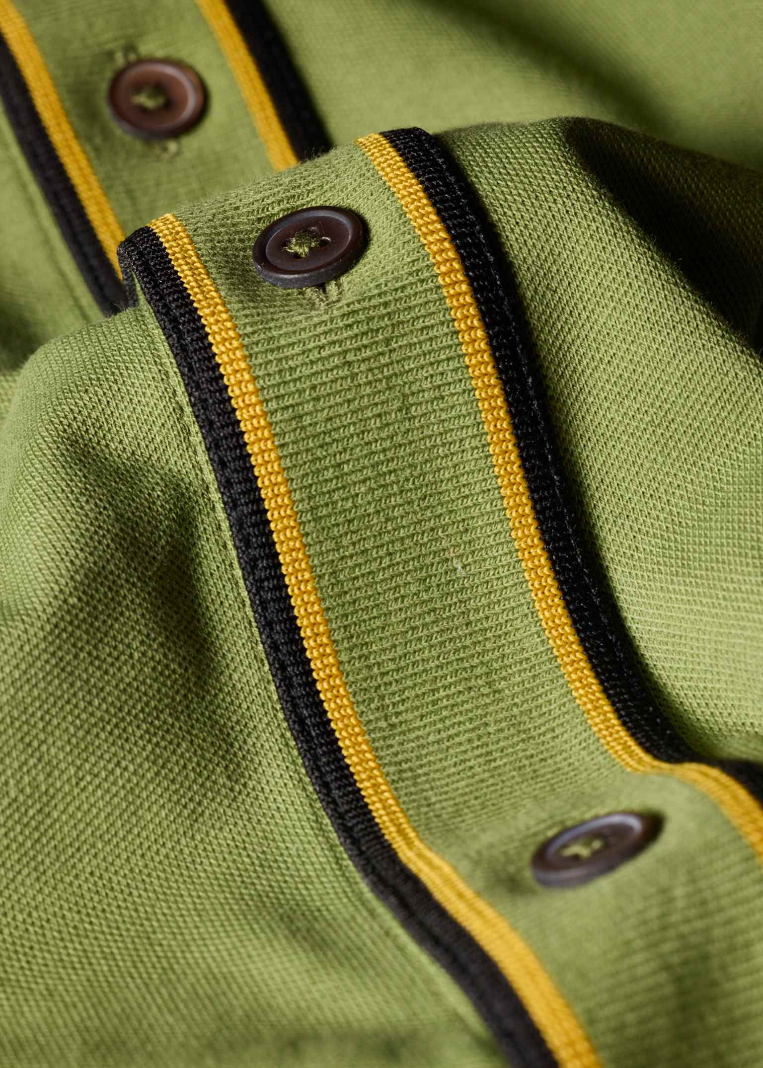 Men's Khaki Button-Through Polo Shirt