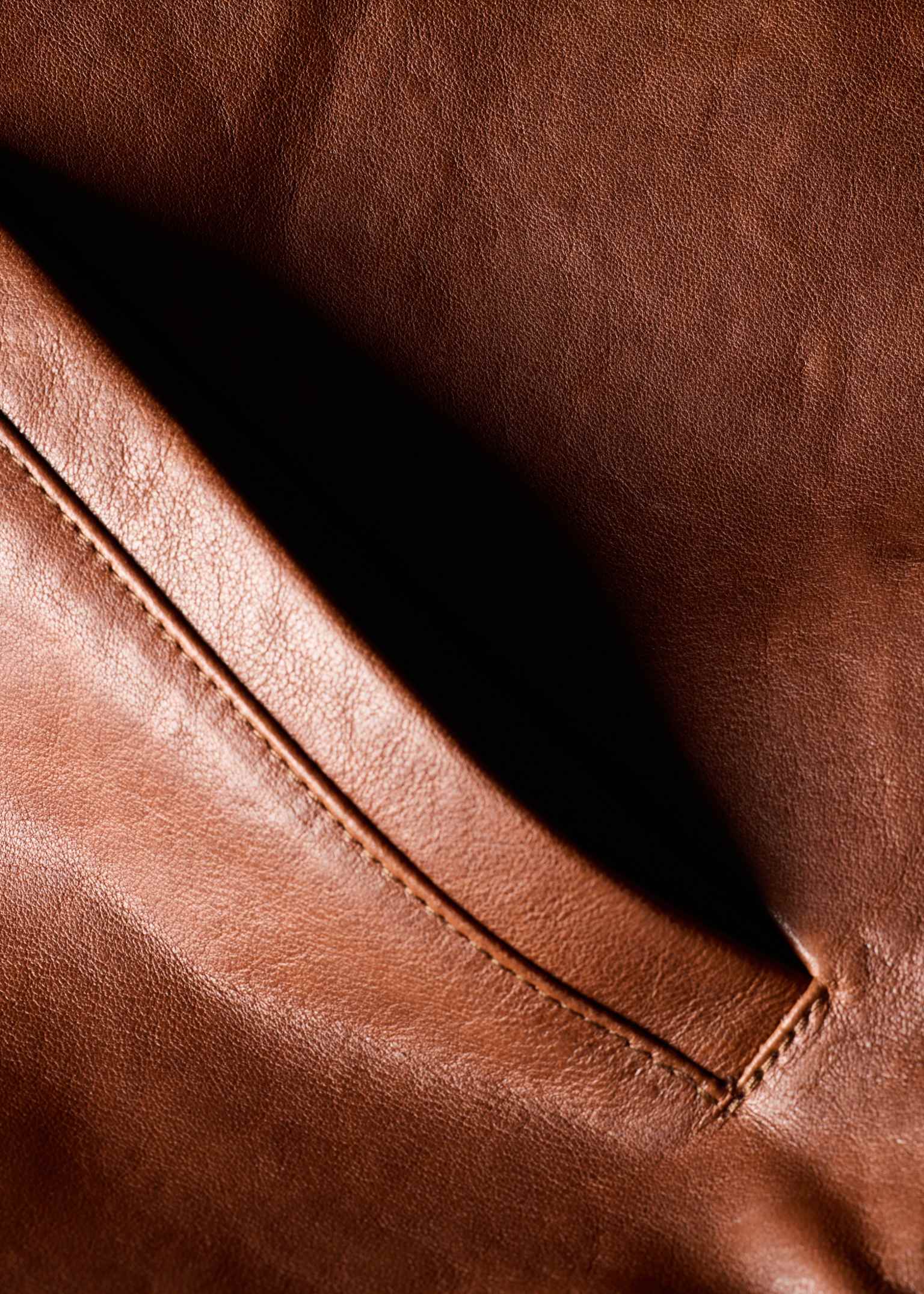 Men's Brown Leather Jacket with Detachable Collar