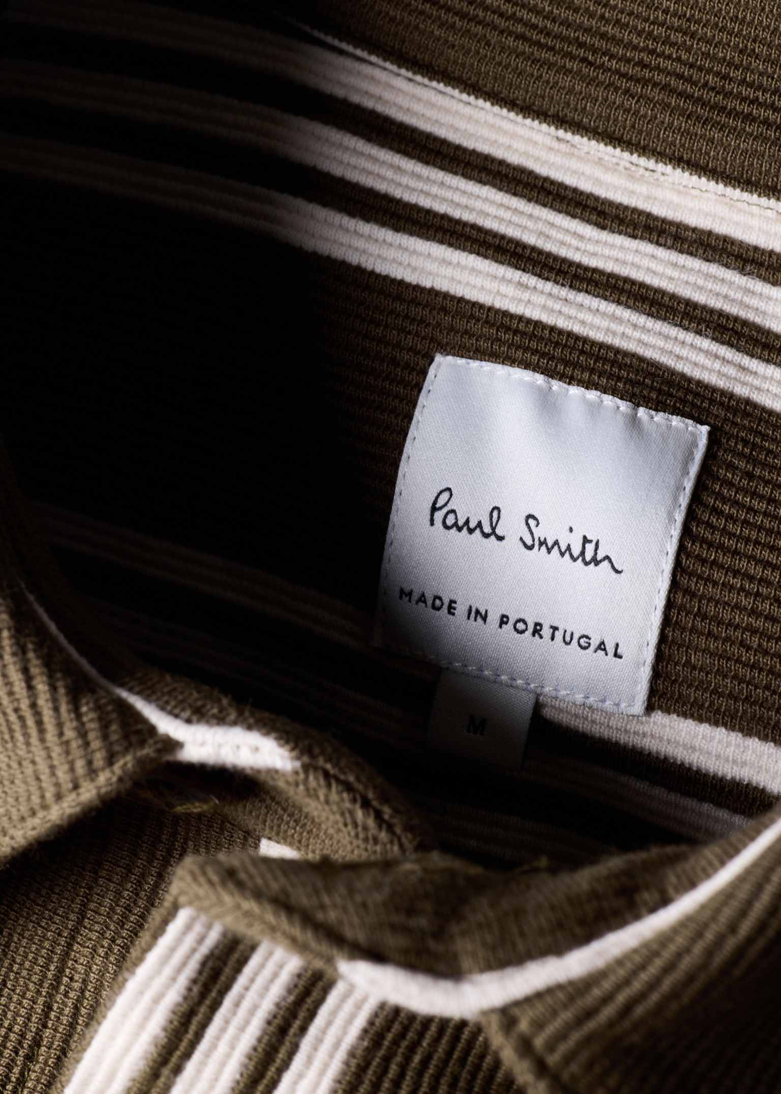 Men's Khaki Cotton-Blend Jersey Stripe Shirt