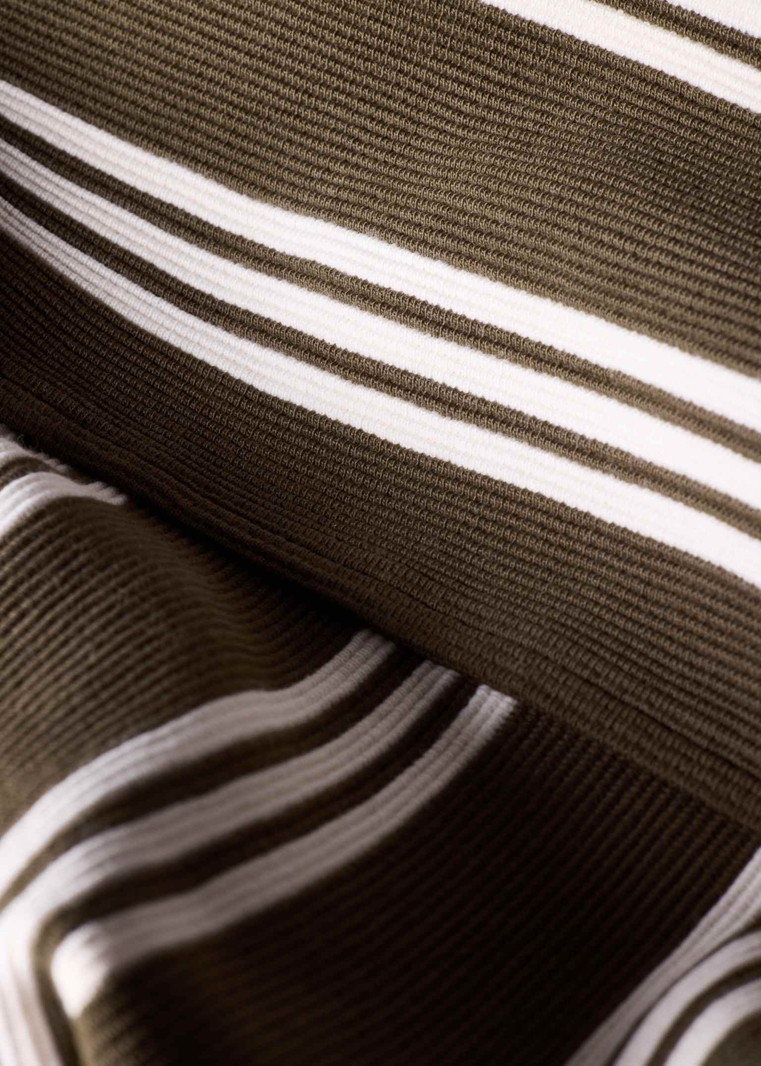 Men's Khaki Cotton-Blend Jersey Stripe Shirt