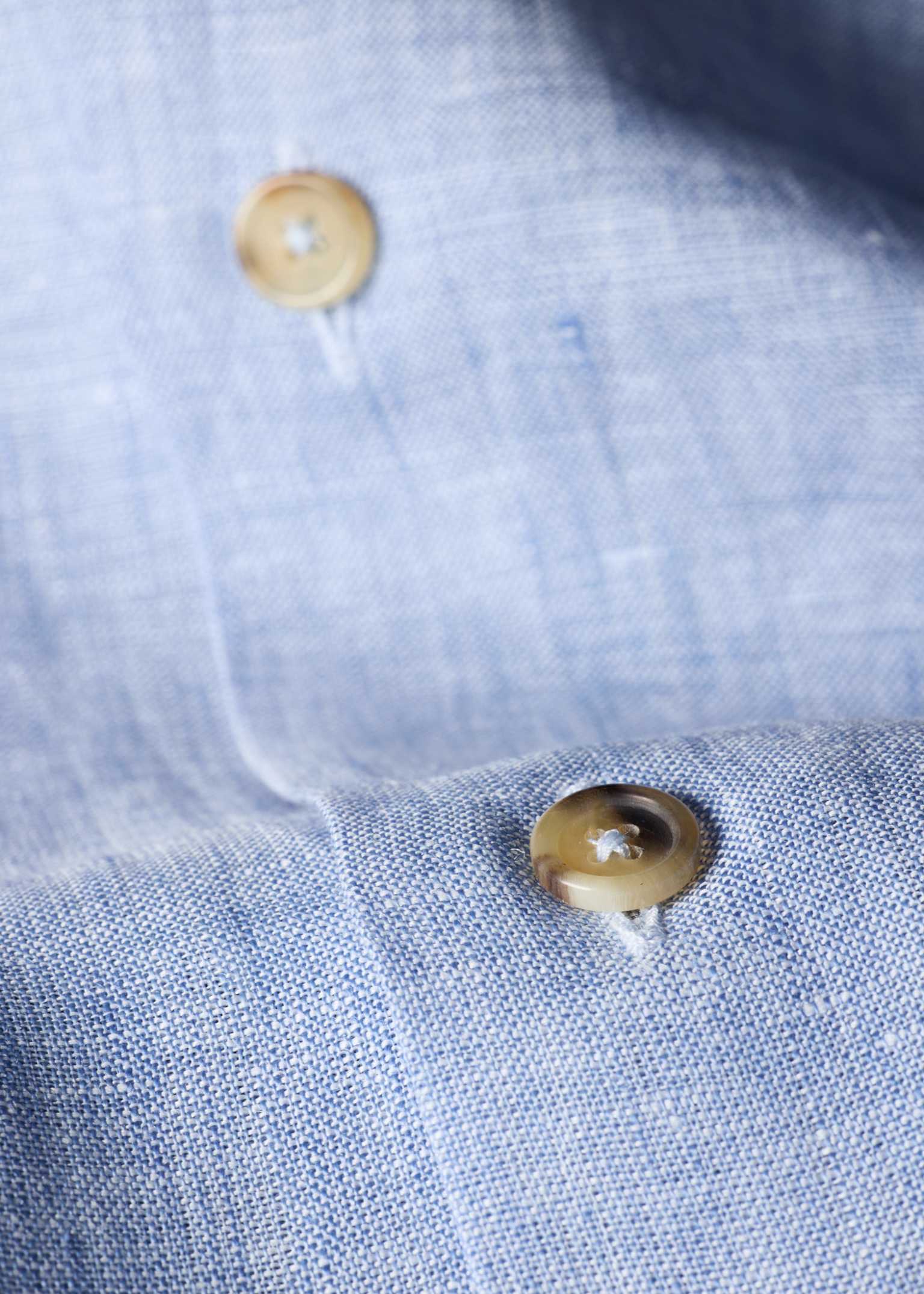Men's Light Blue Linen Shirt
