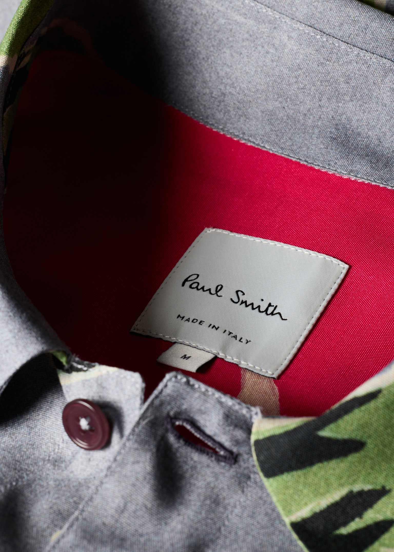 Men's Mauve 'Le Peche Fish' Print Viscose Shirt