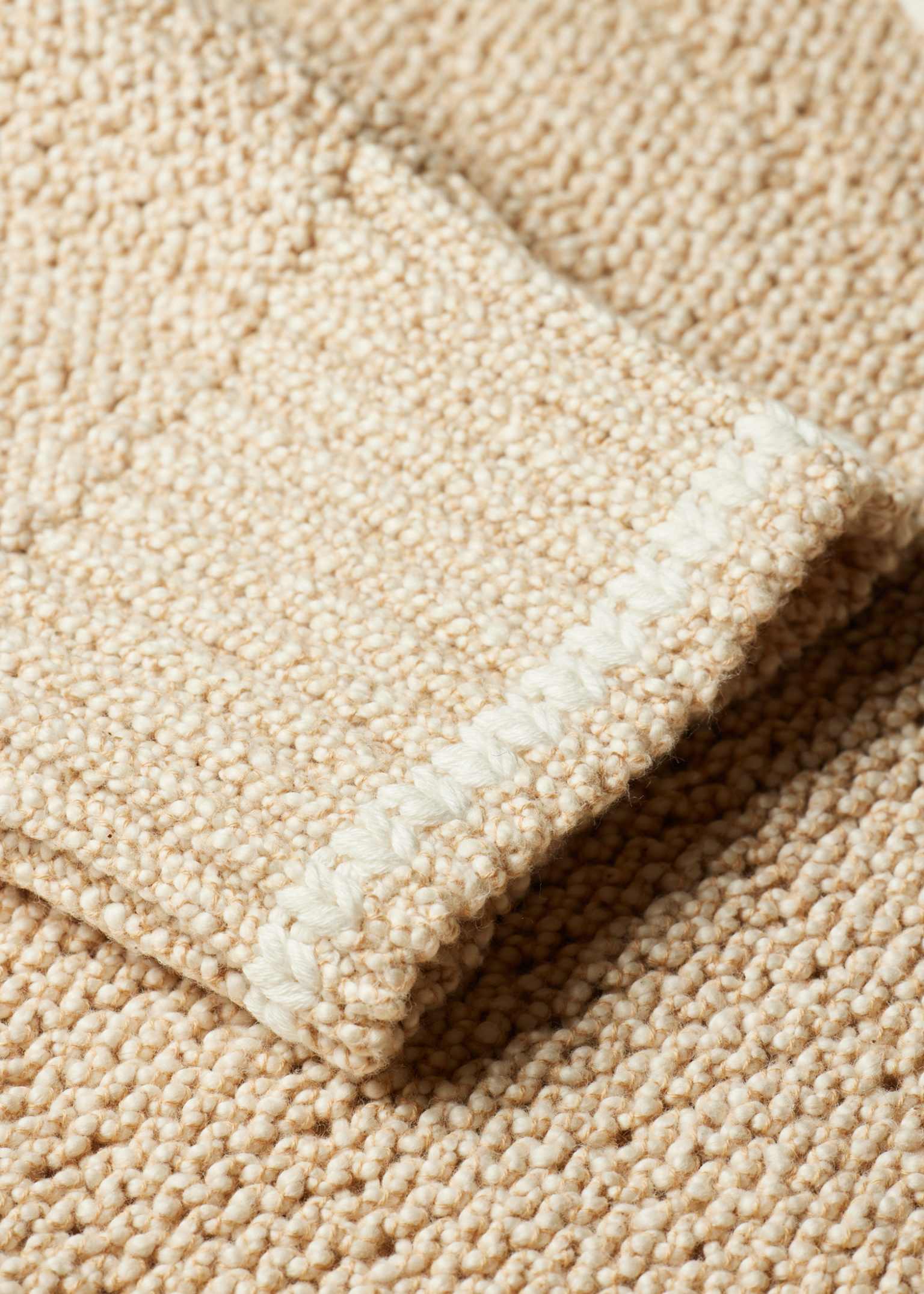 Women's Cream Textured Knit Zip Jacket