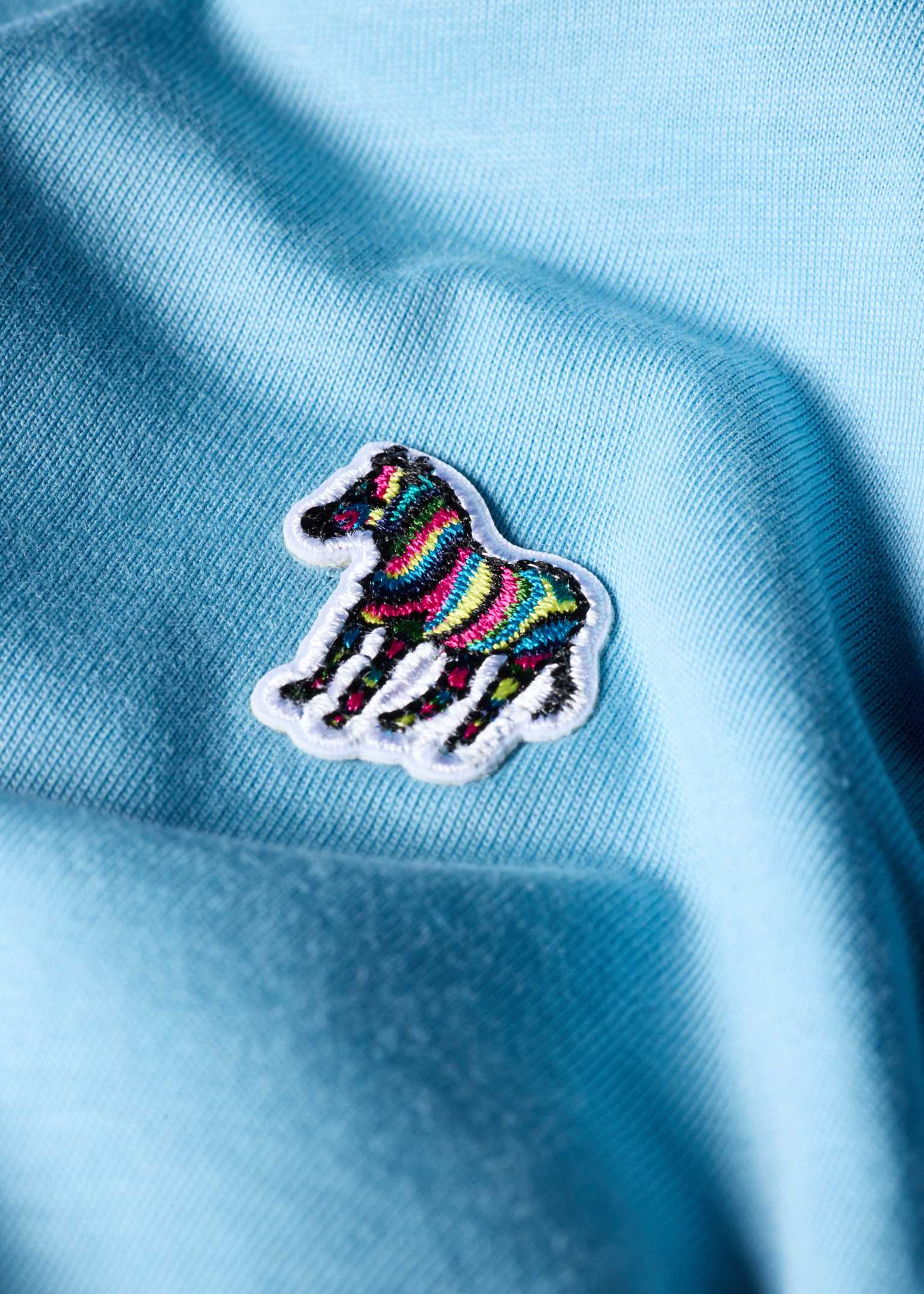 Men's Sky Blue Organic Cotton Zebra Logo T-Shirt