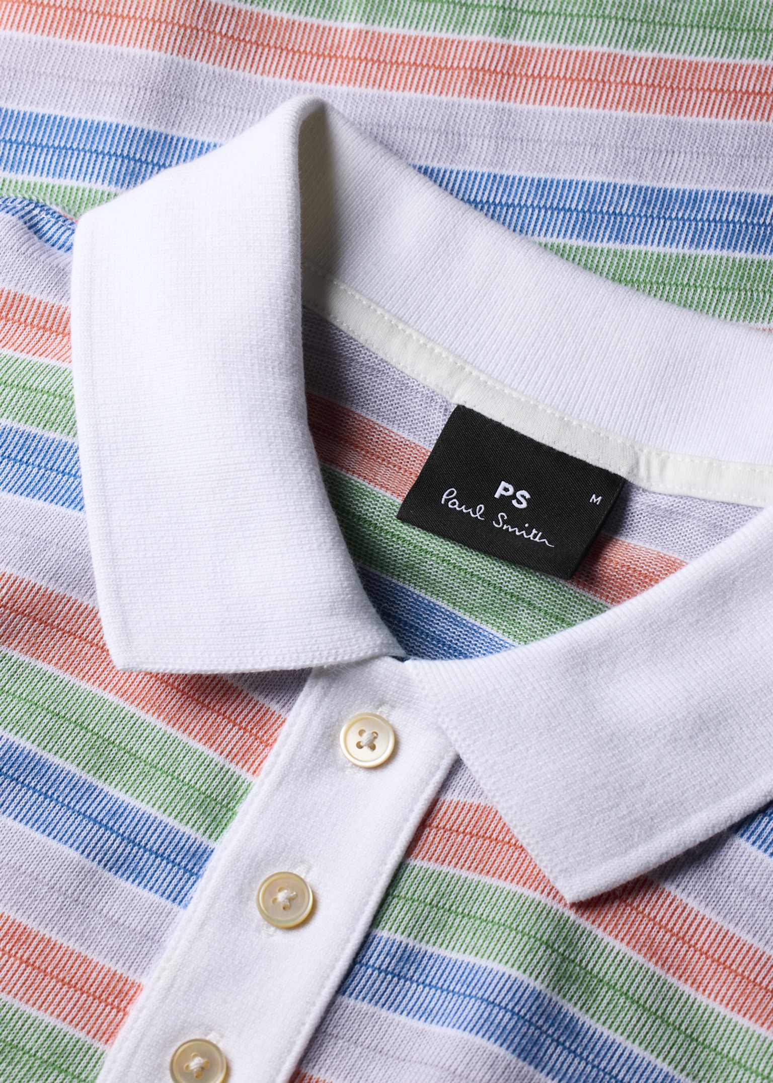 Men's Multicolour Stripe Cotton Polo Shirt