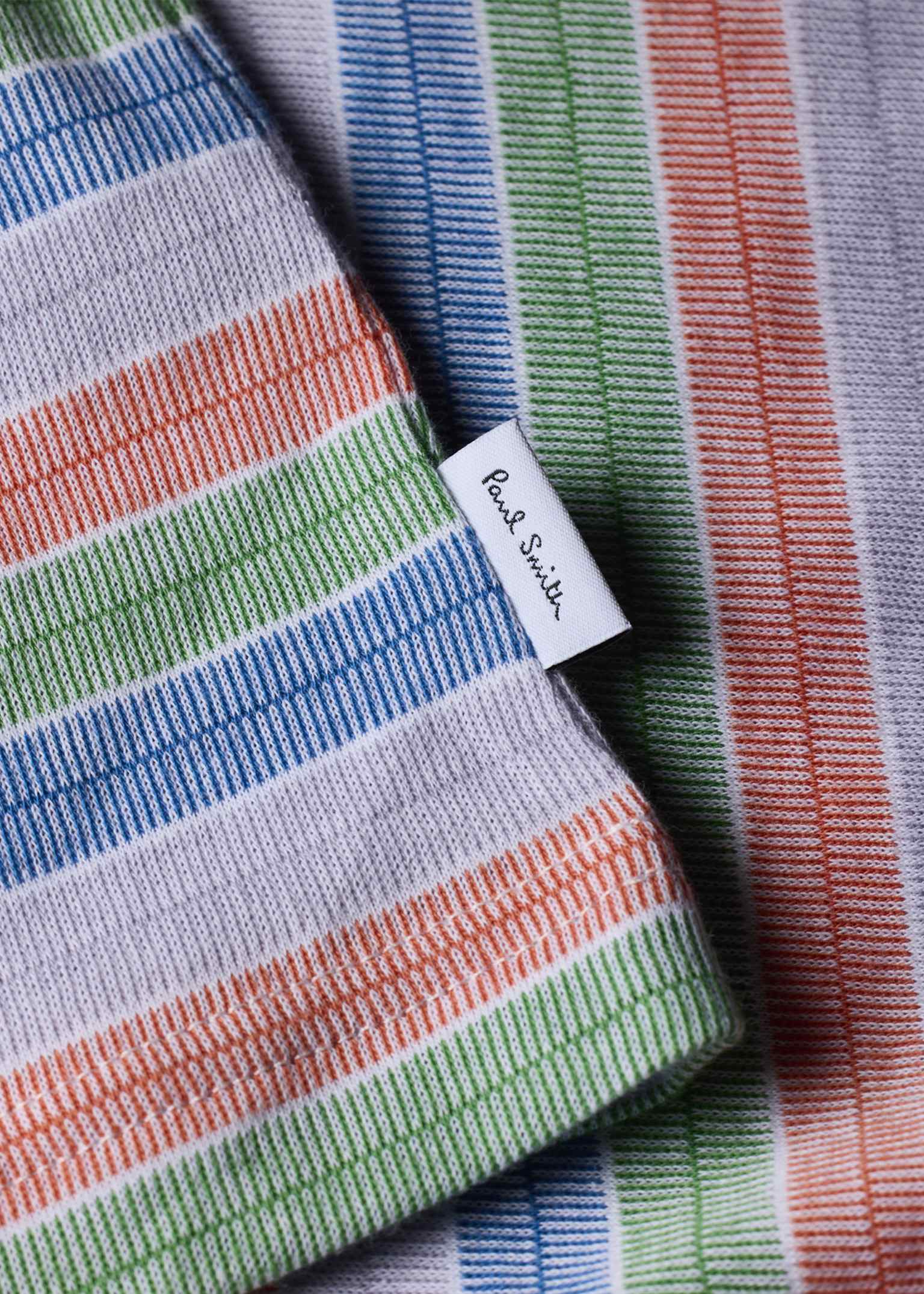 Men's Multicolour Stripe Cotton Polo Shirt