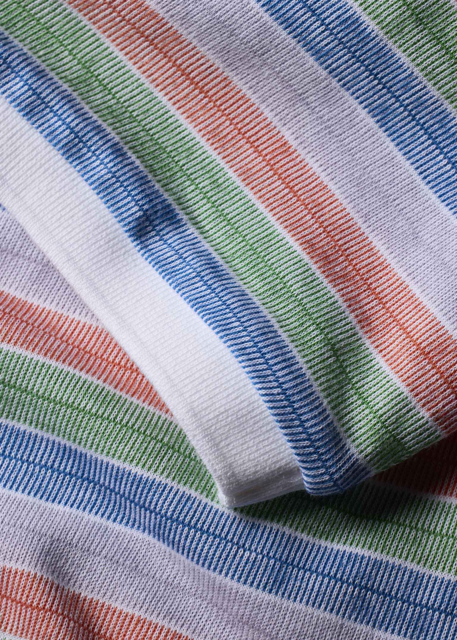 Men's Multicolour Stripe Cotton Polo Shirt
