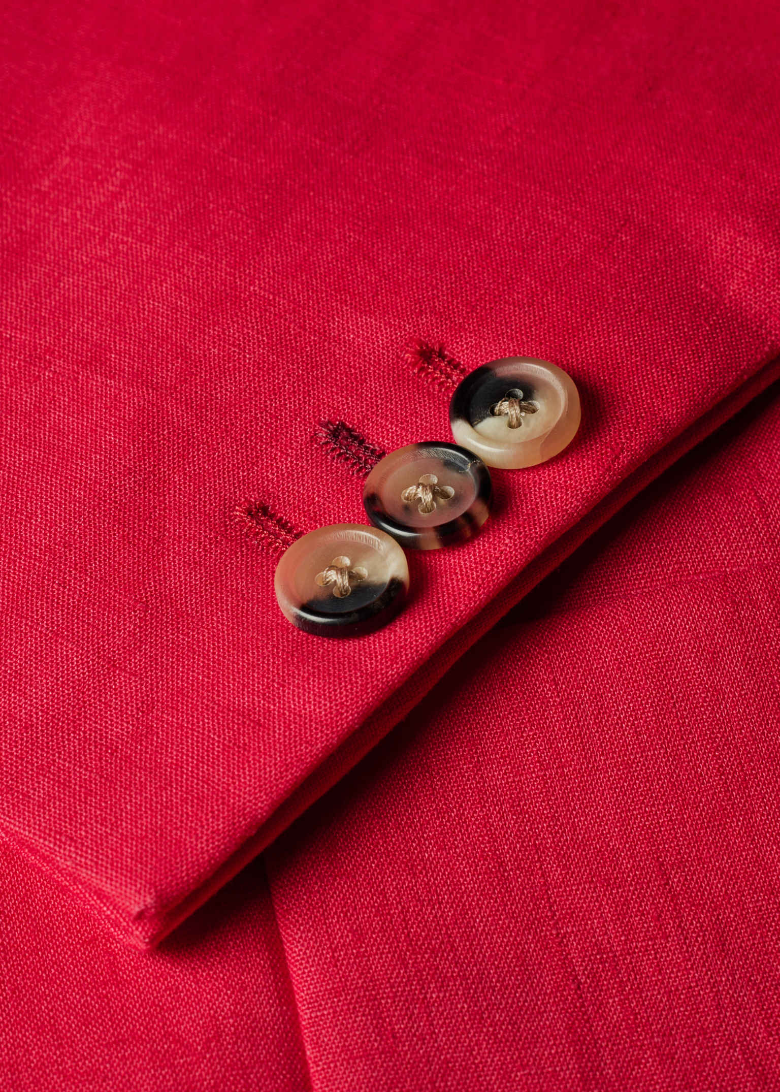 Men's Fuchsia Linen Double-Breasted Blazer