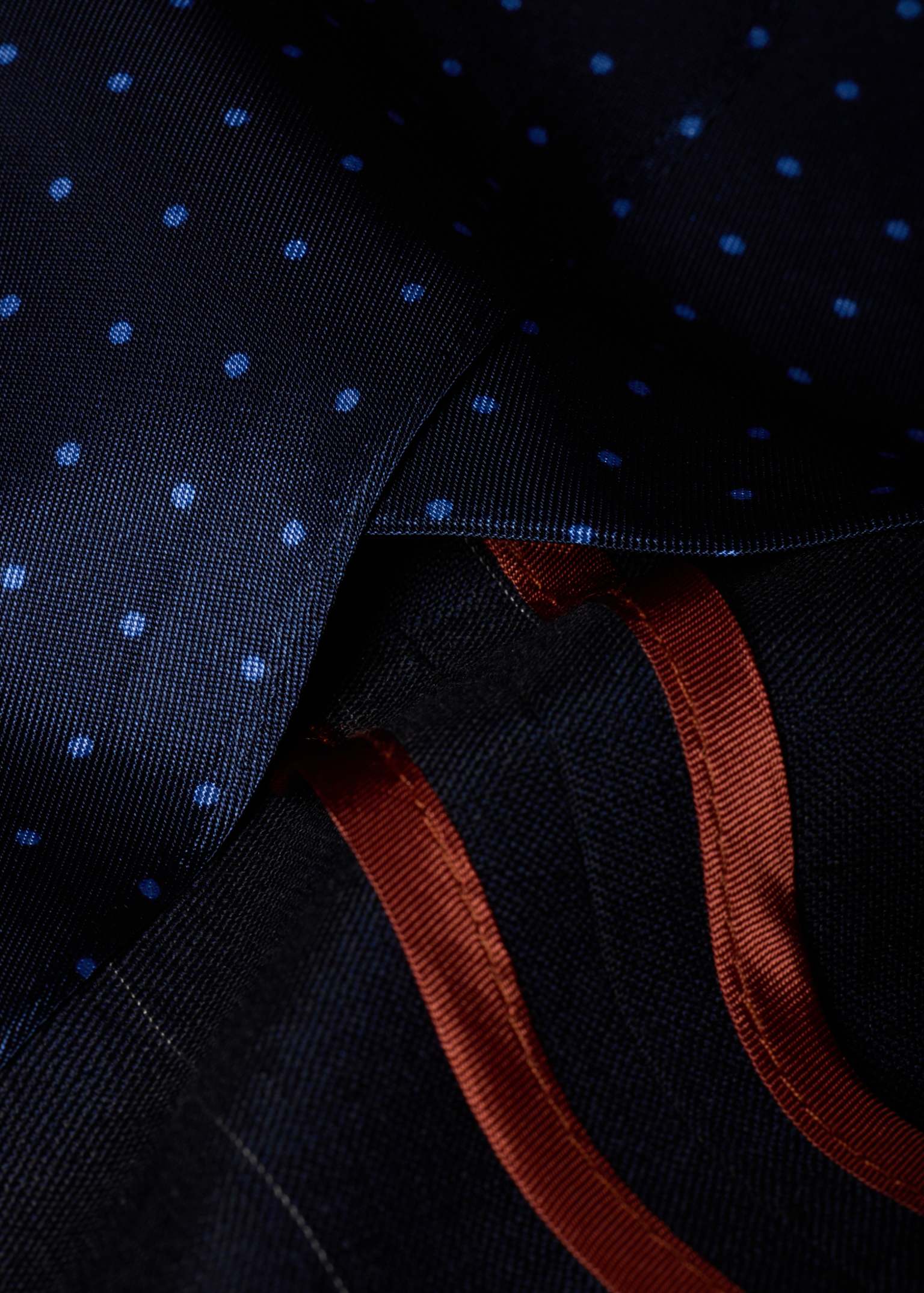 Men's Navy Wool-Linen Pinstripe Buggy-Lined Blazer