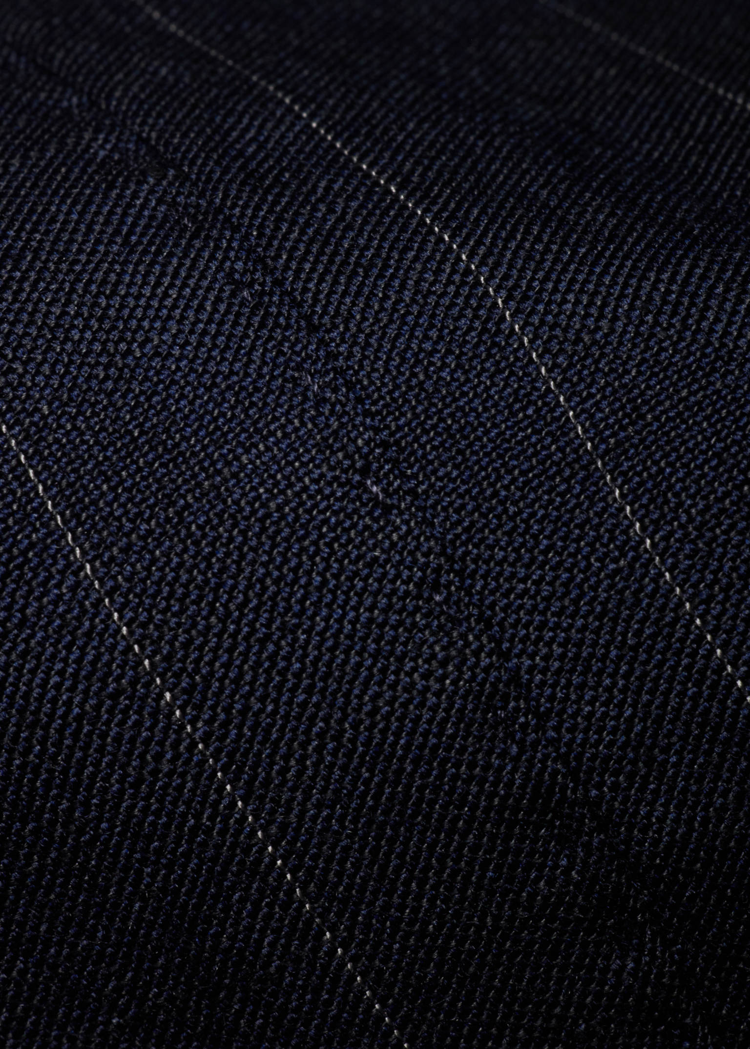 Men's Navy Wool-Linen Pinstripe Buggy-Lined Blazer