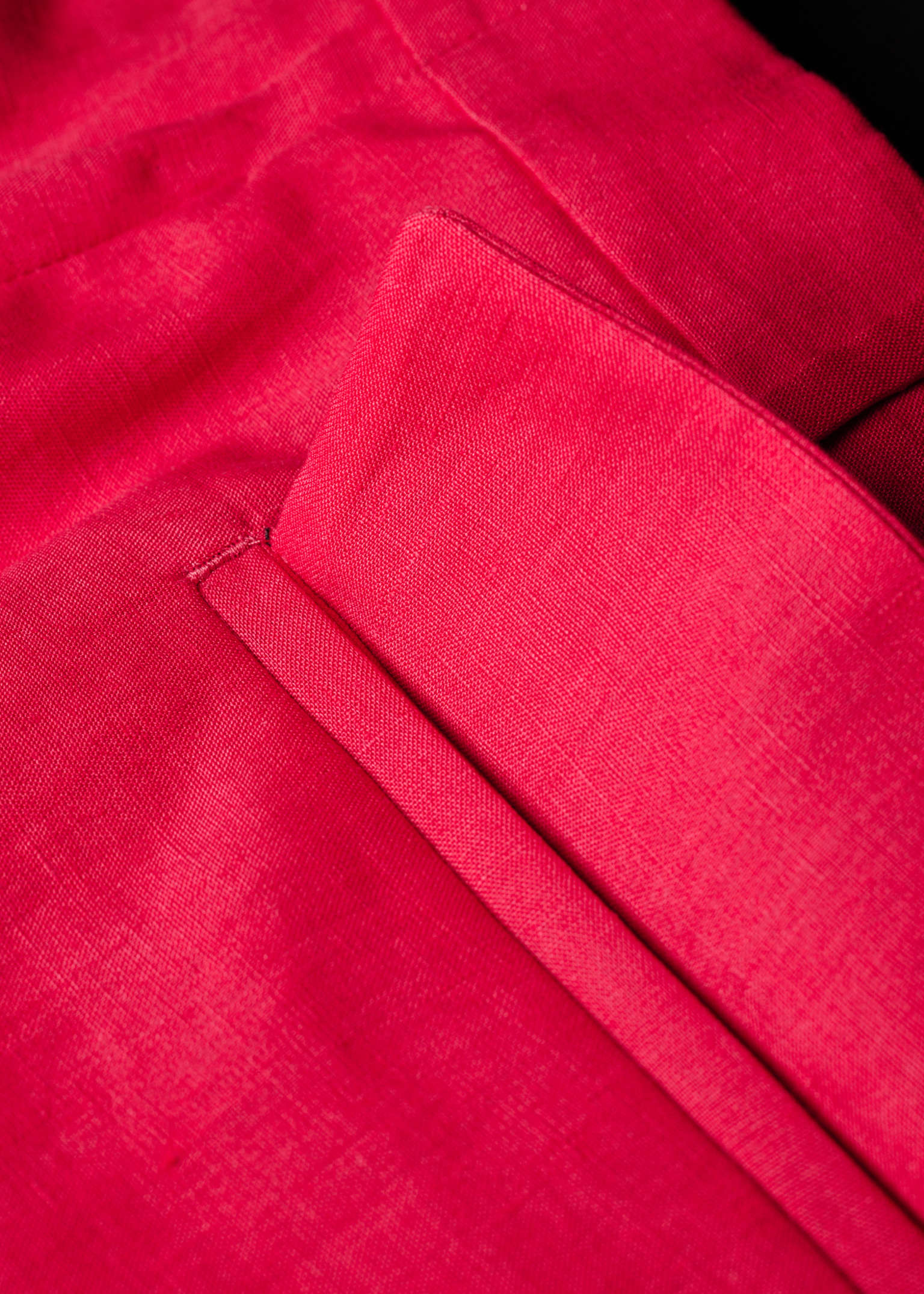 Men's Fuchsia Linen Tailored Shorts