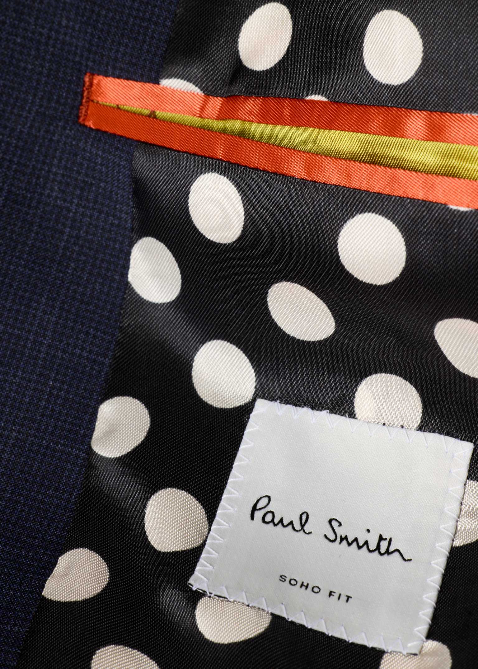 Men's Tailored-Fit Navy Houndstooth Wool Blazer