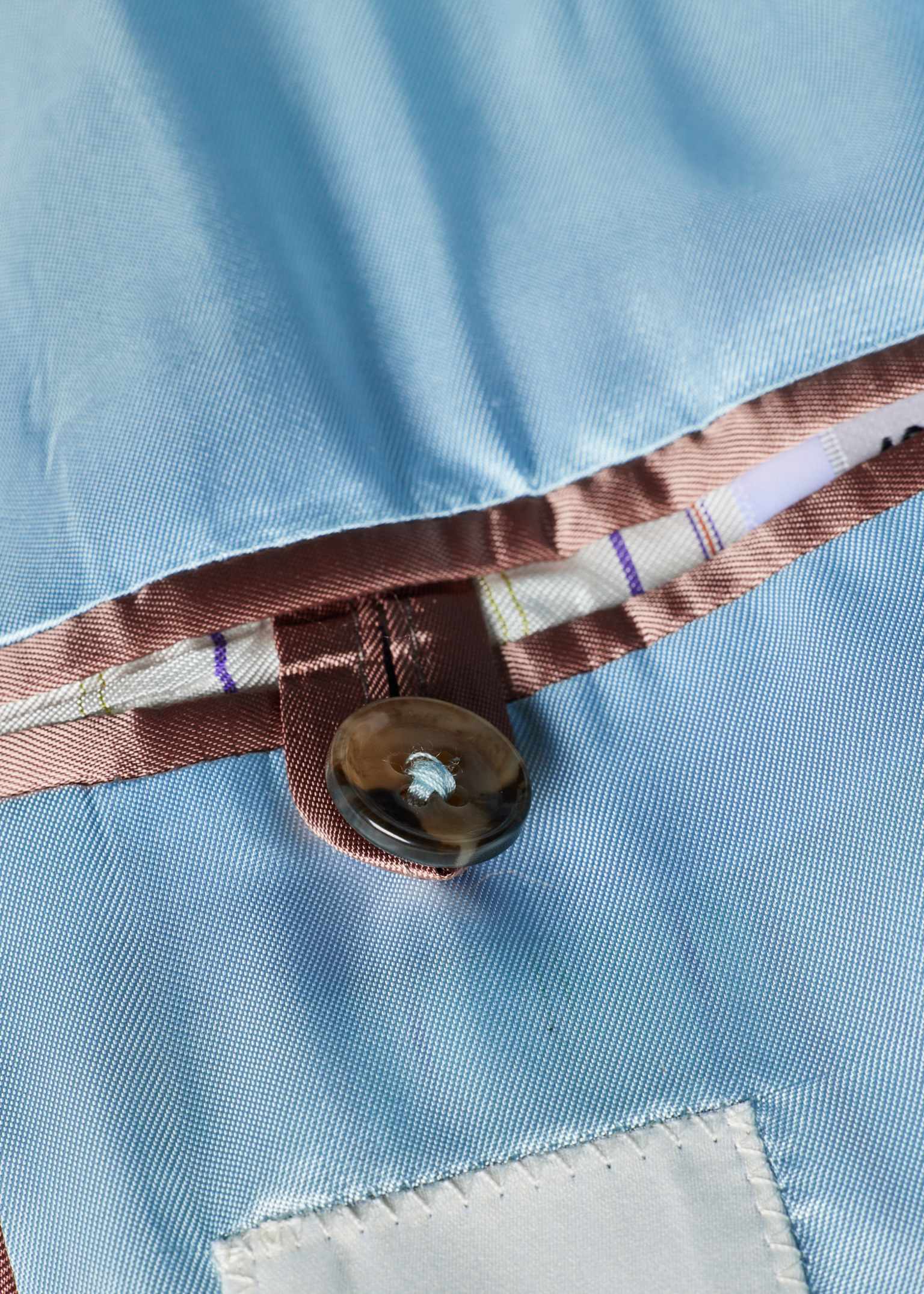 Women's Light Blue Windowpane Double-Breasted Blazer