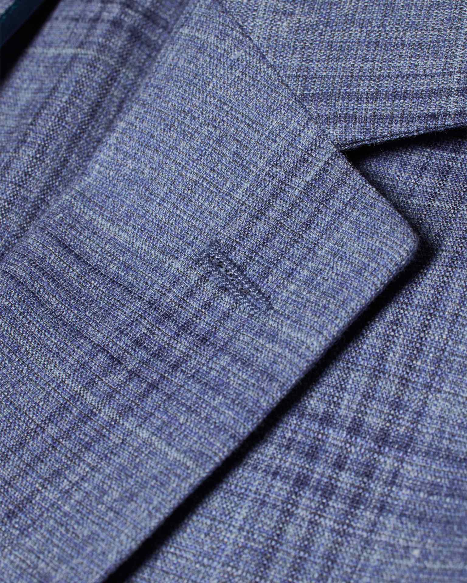 Men's Sky Blue Cotton-Linen Check Unlined Blazer