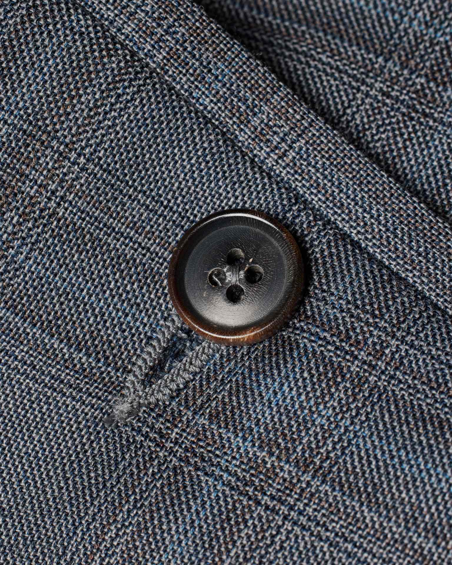 The Soho - Tailored-Fit Grey Superfine Merino Wool Check Three-Piece Suit