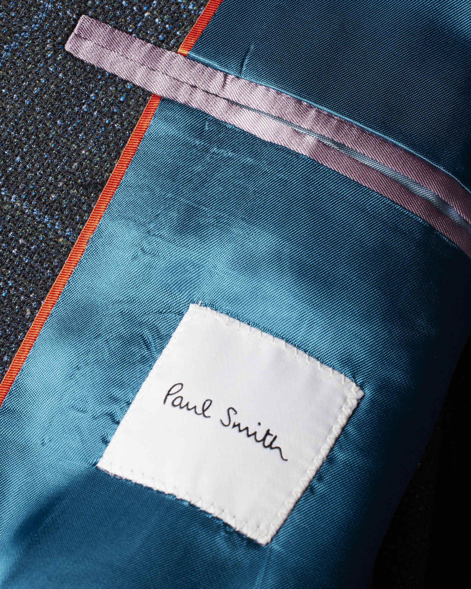 Men's Tailored-Fit Navy Wool-Linen Check Blazer