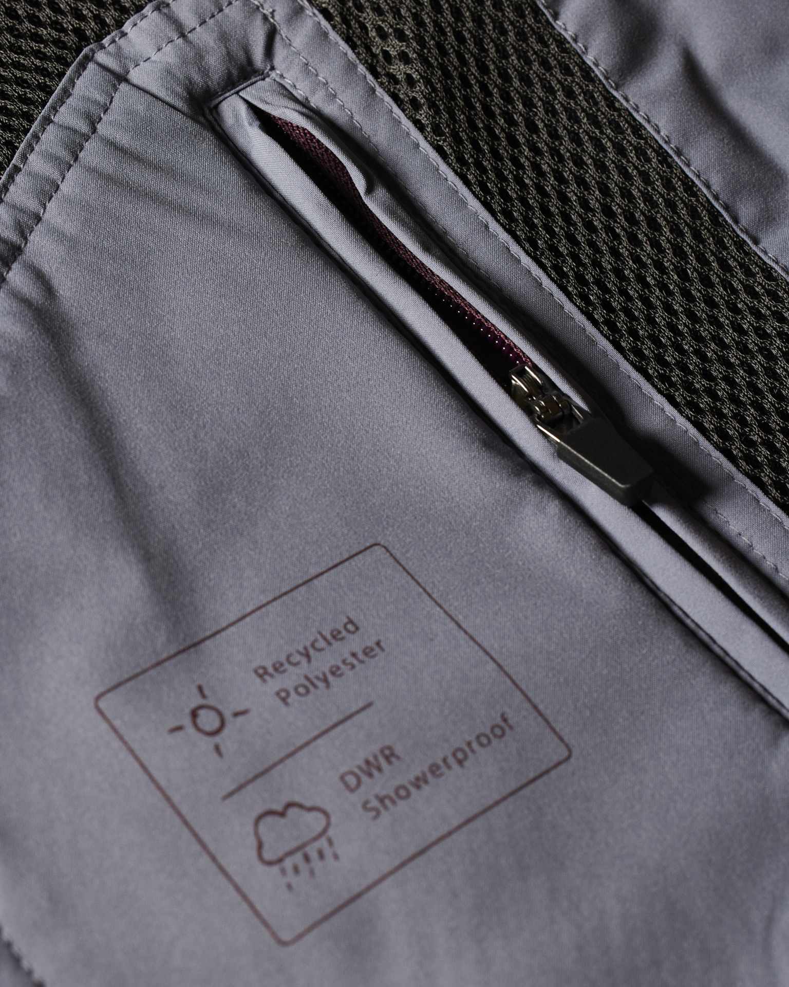 Men's Steel Grey Recycled-Polyester Windbreaker Jacket