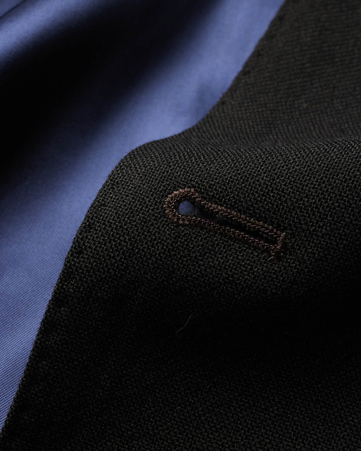 Men's Black Two-Ply Hopsack Wool Work Jacket