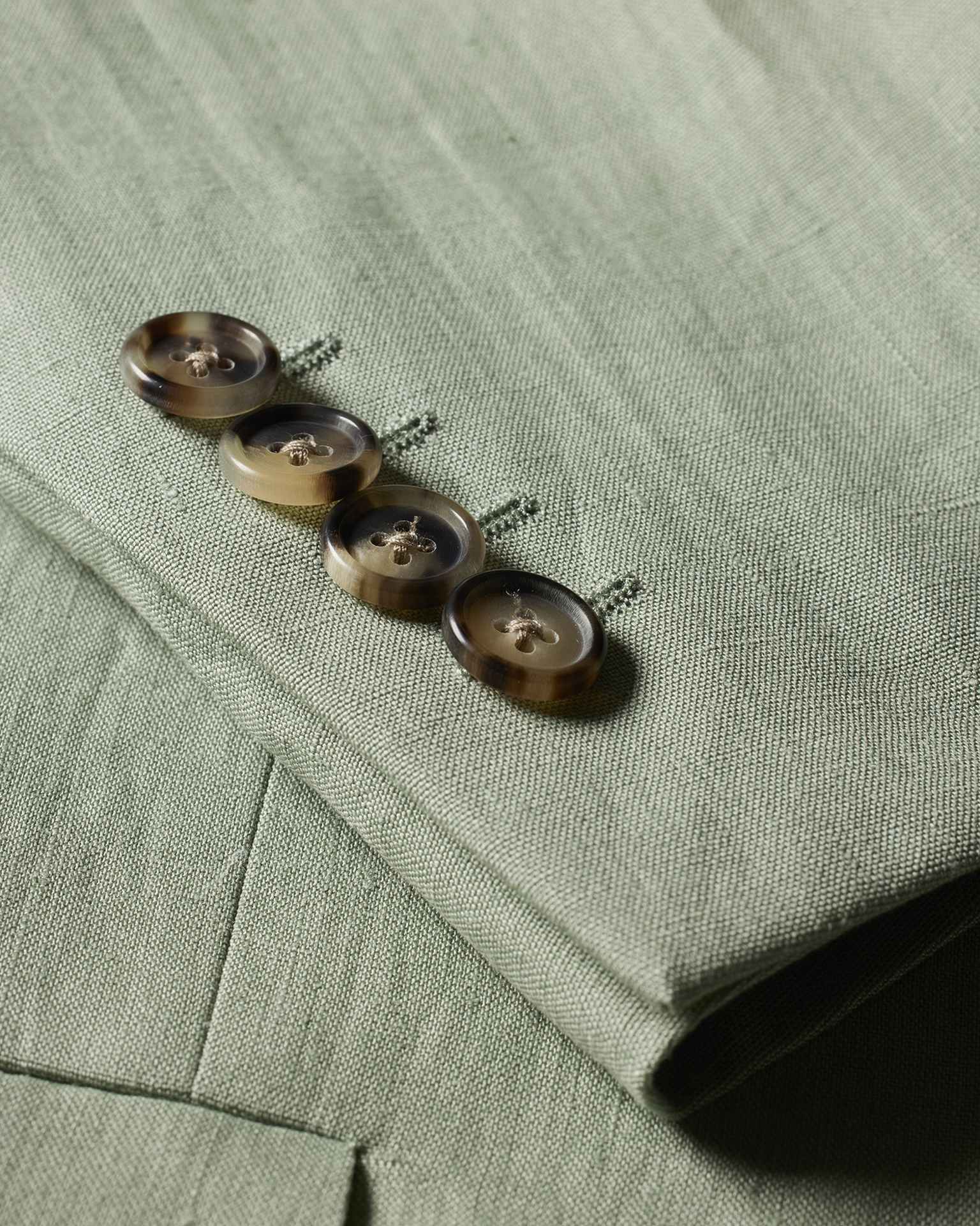Men's Light Green Linen Buggy-Lined Blazer