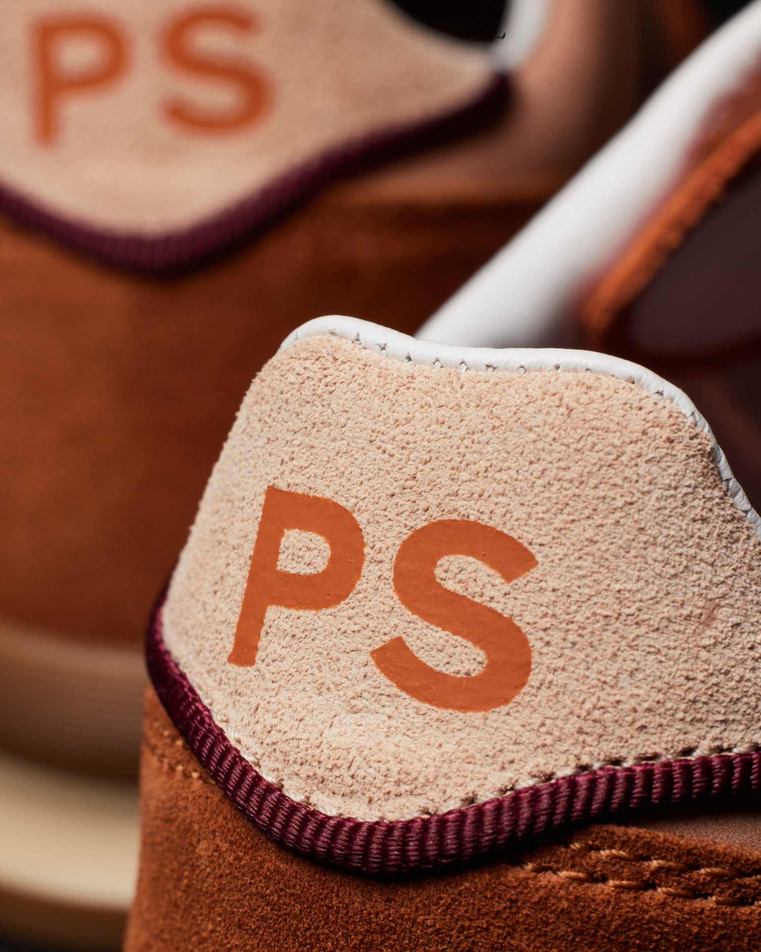Women's Nubuck Rust Orange 'Dover' Colourblock Retro Gum Trainers