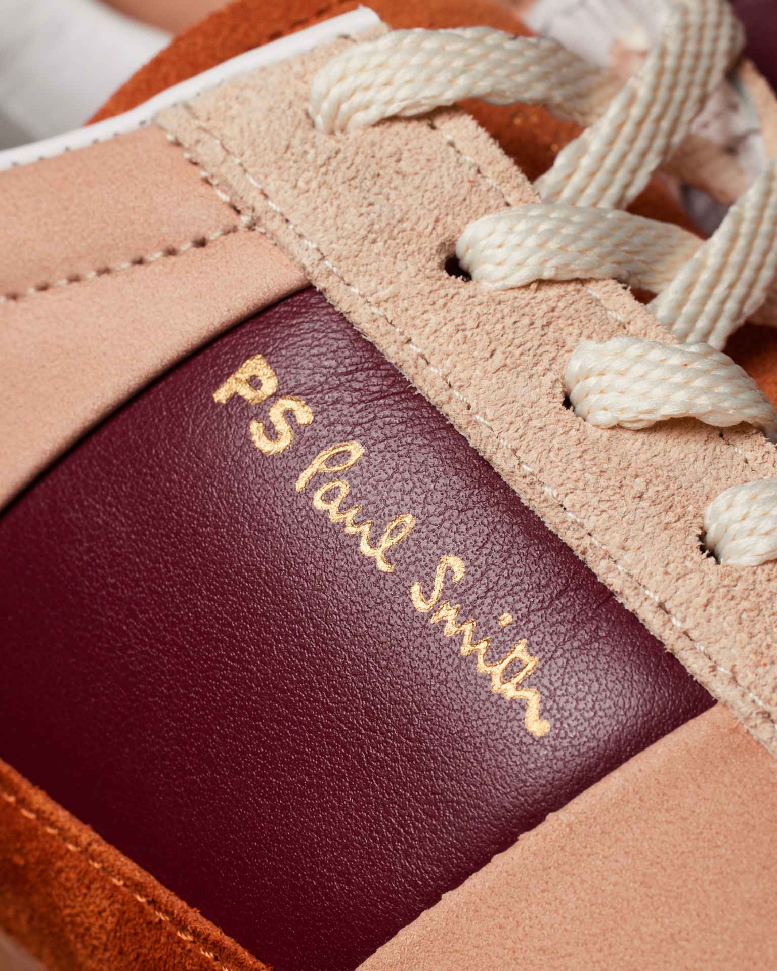 Women's Nubuck Rust Orange 'Dover' Colourblock Retro Gum Trainers