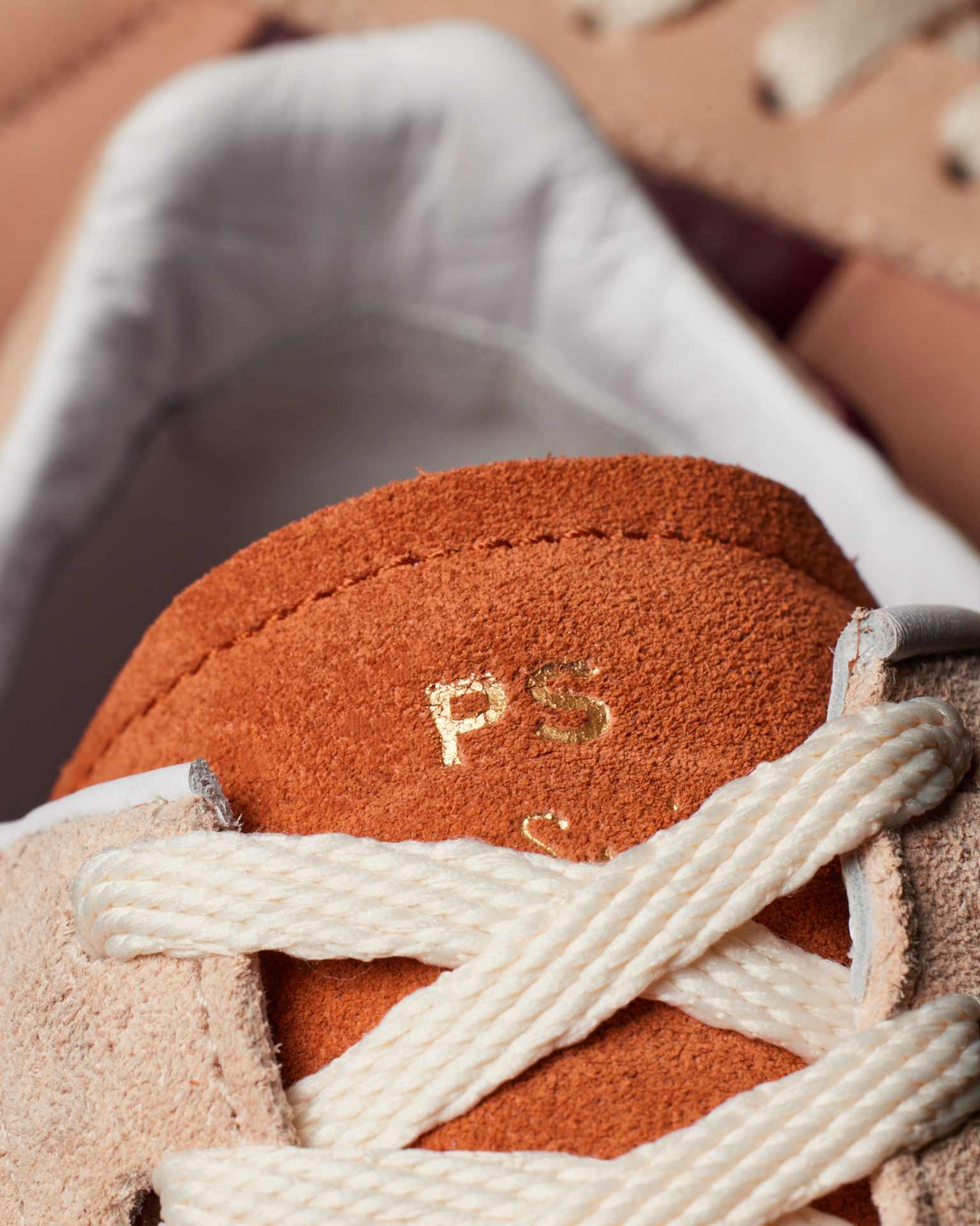 Women's Nubuck Rust Orange 'Dover' Colourblock Retro Gum Trainers