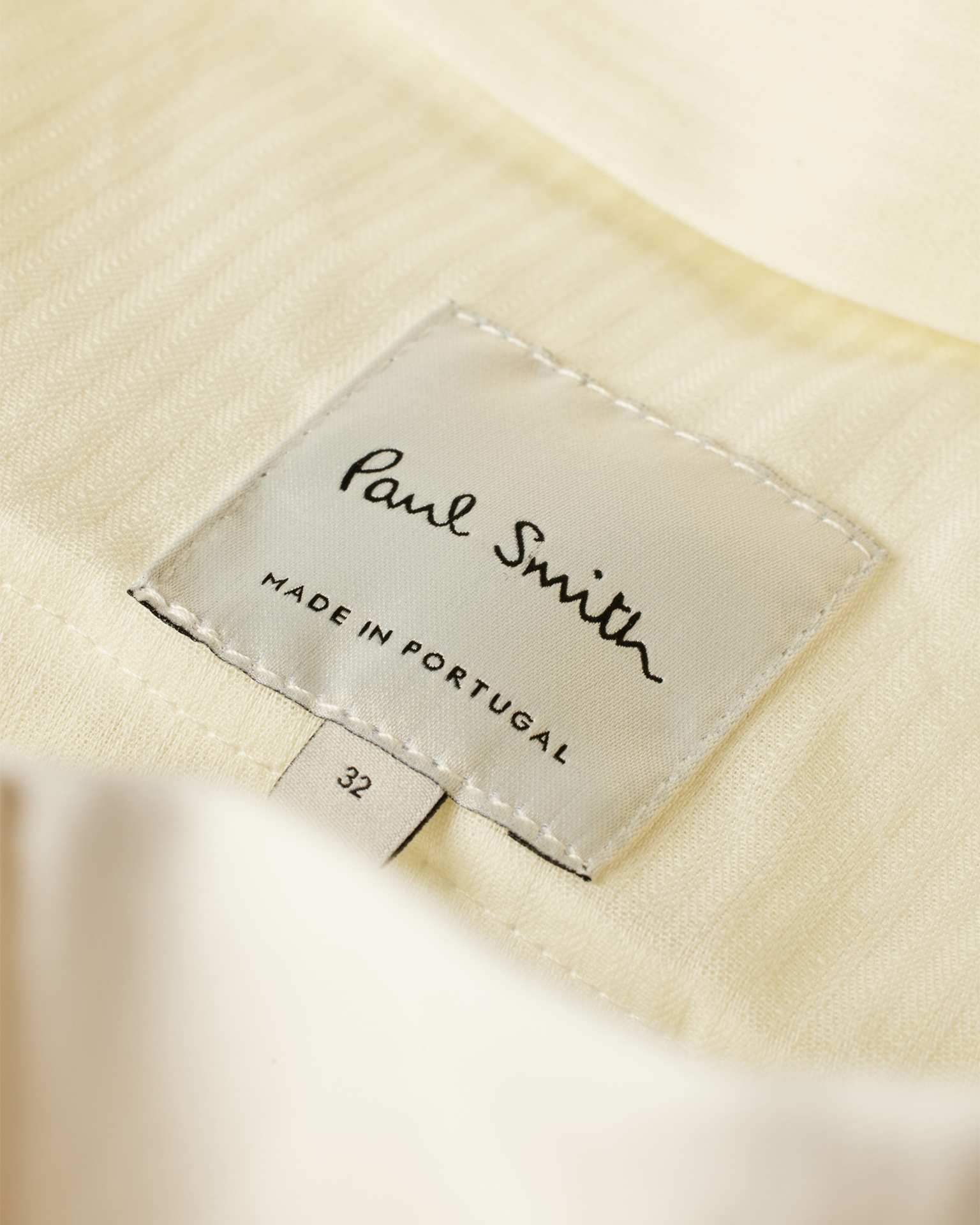 Men's White Cotton-Linen Twill Trousers