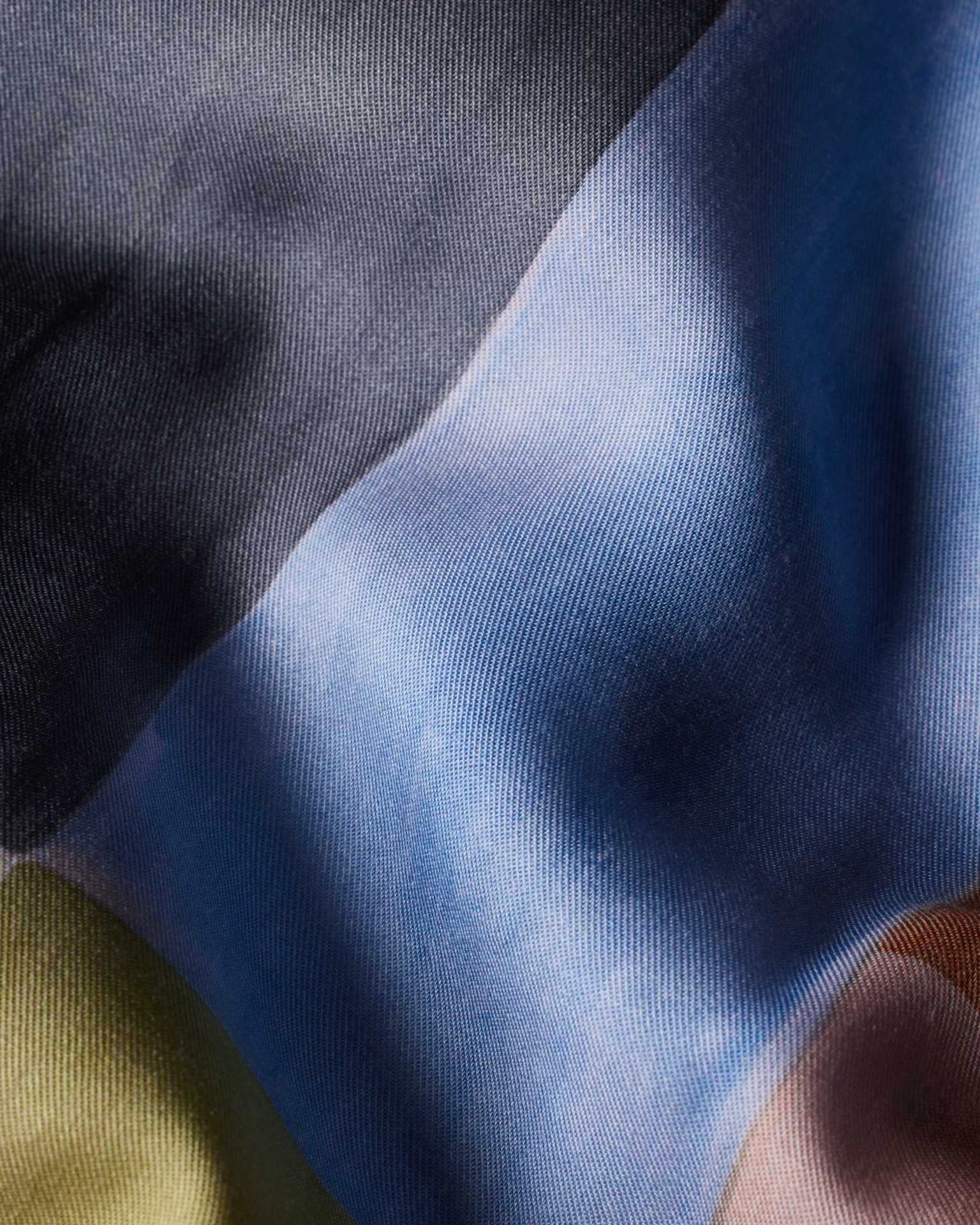 Men's Multi Colour-Block Print Lyocell Short-Sleeve Shirt