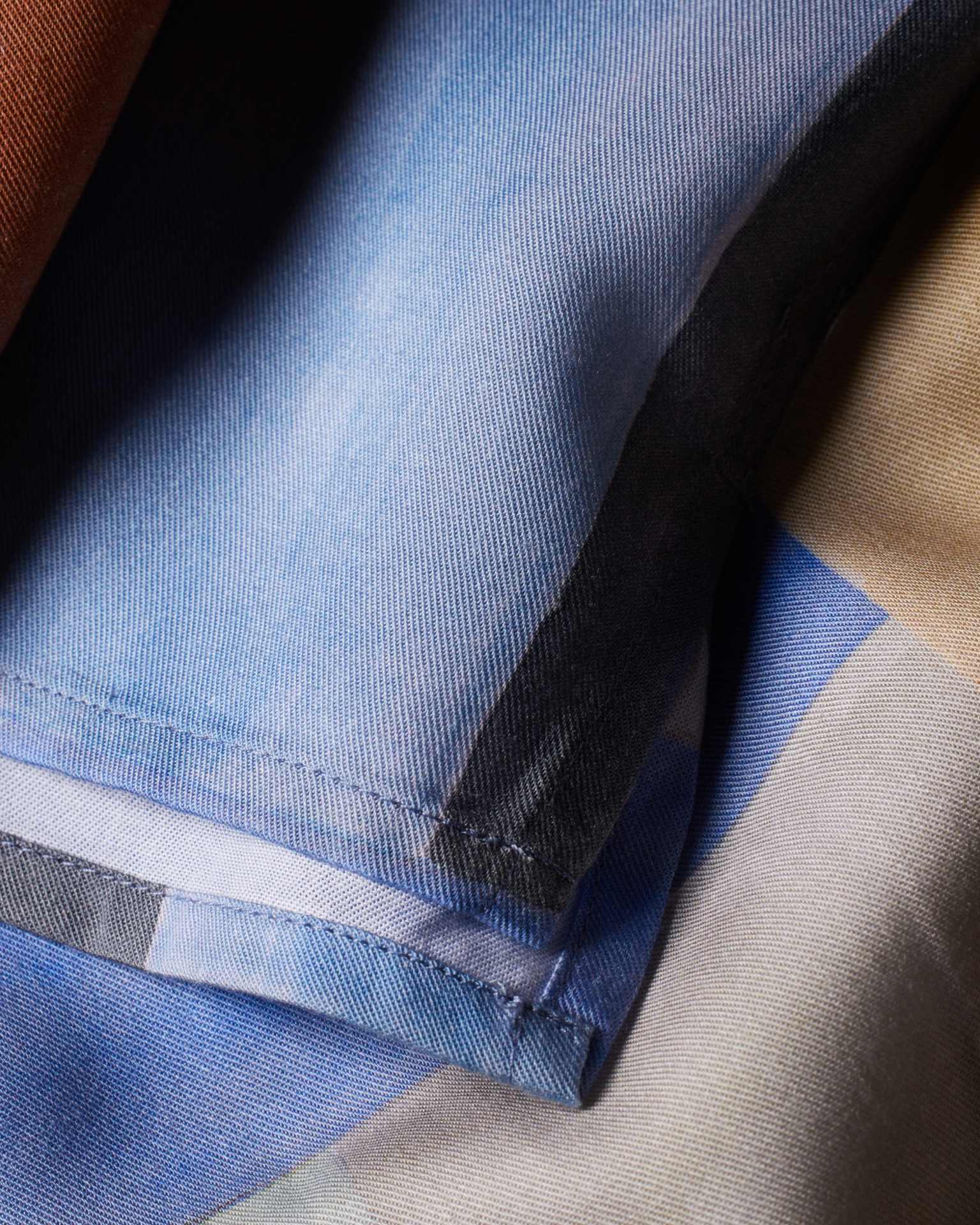 Men's Multi Colour-Block Print Lyocell Short-Sleeve Shirt