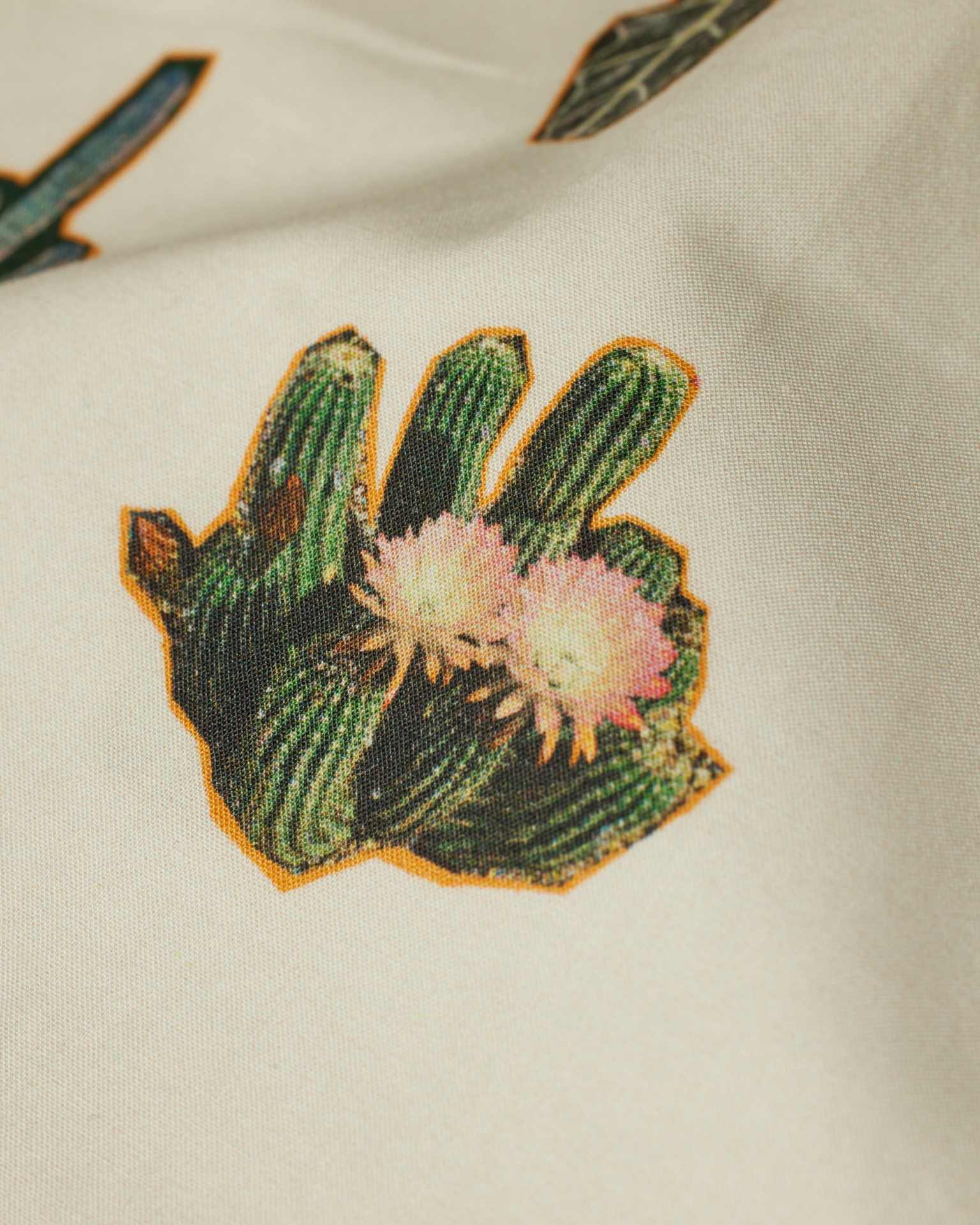 Men's Ecru Short Sleeve Prickly Pear Shirt