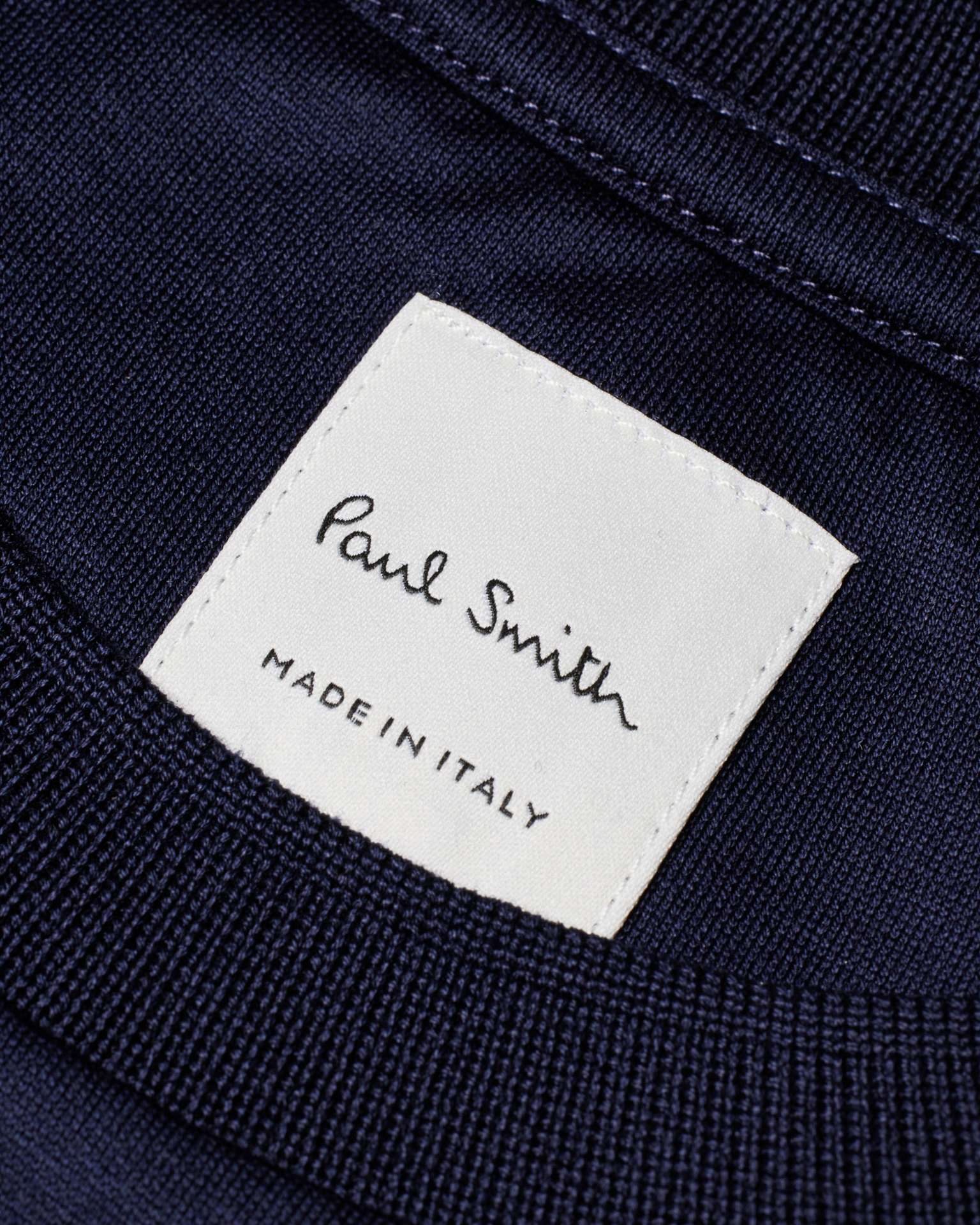 Navy Mercerised Cotton 'Signature Stripe' Shoulder Trim T-Shirt