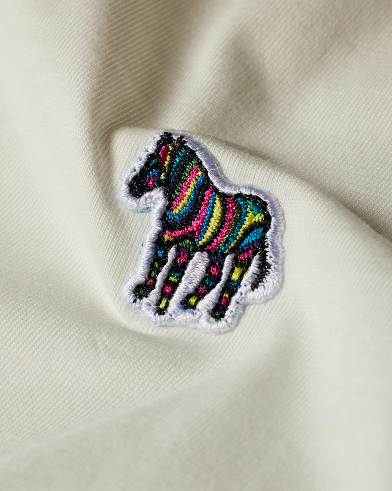 Men's Ecru Organic Cotton Zebra Logo T-Shirt