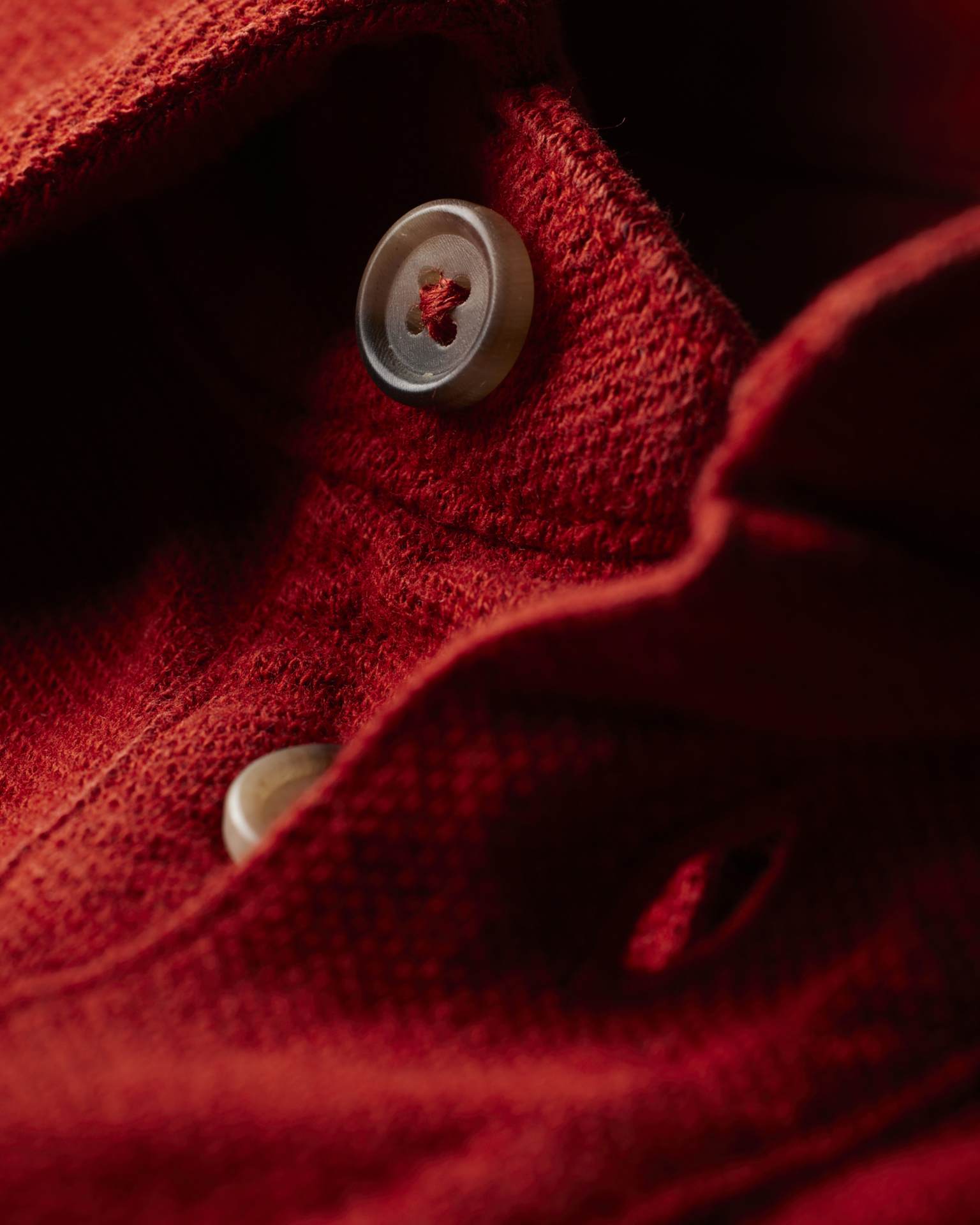 Men's Red Cotton-Linen Polo Shirt