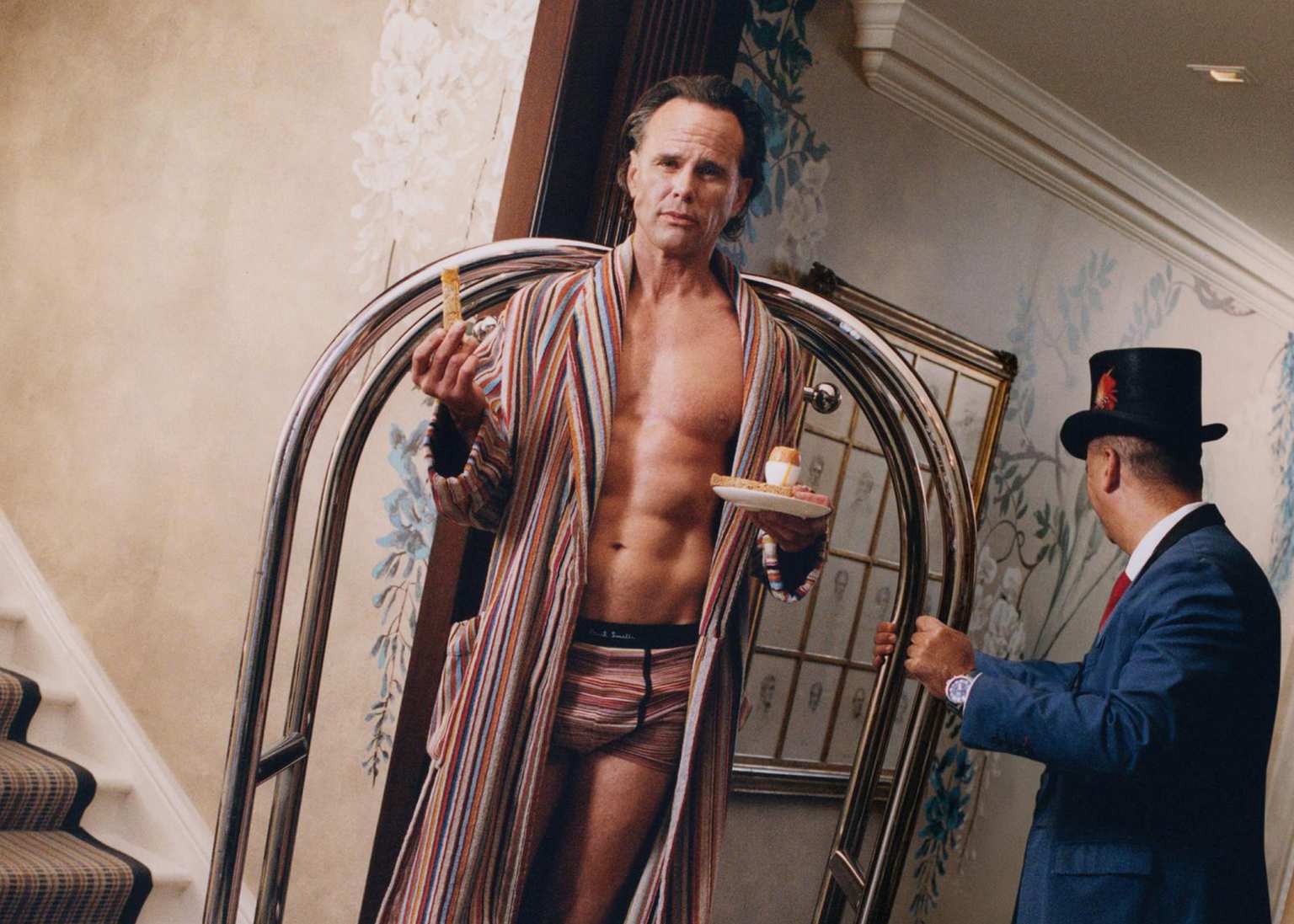 Men's 'Signature Stripe' Cotton Dressing Gown