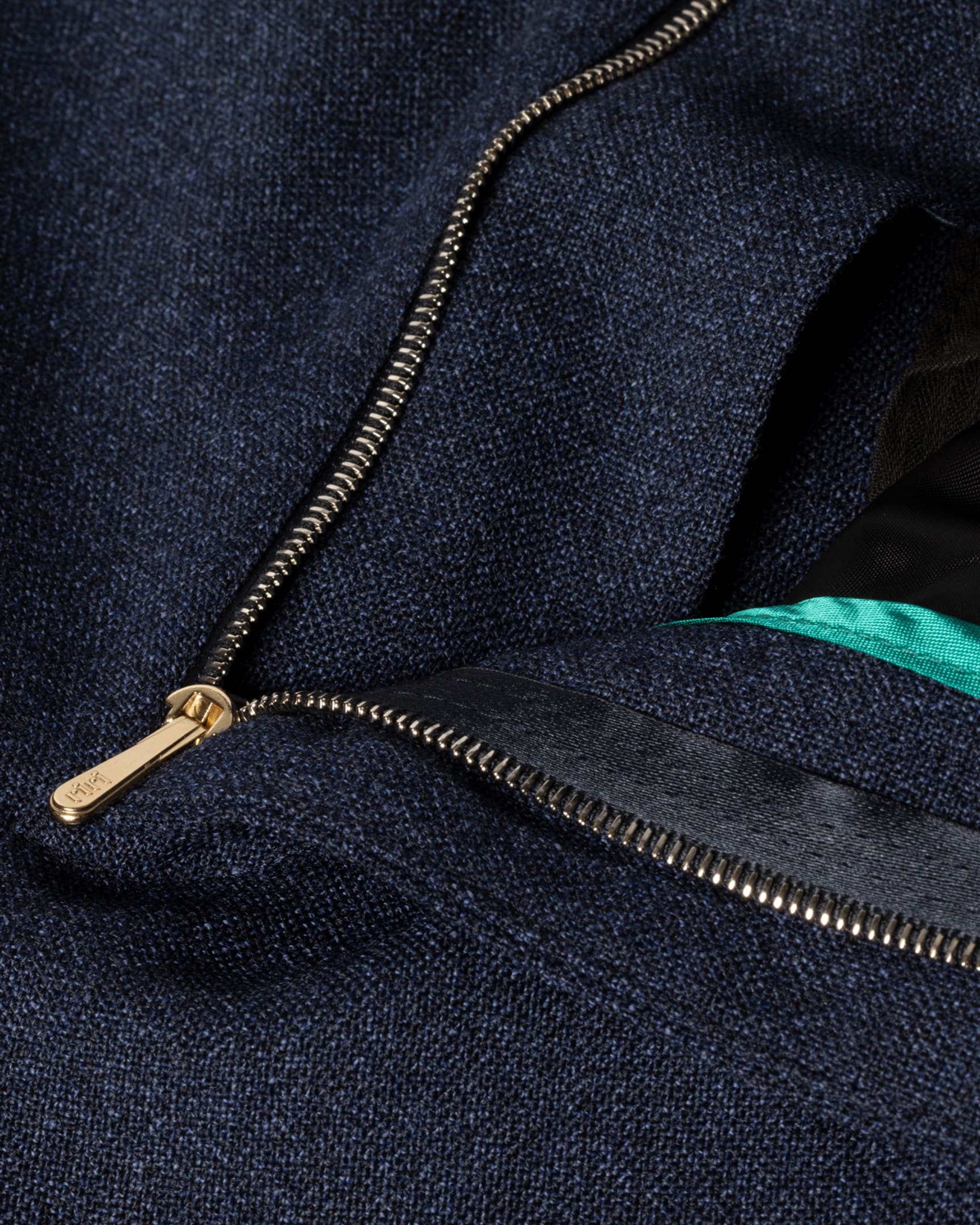 Slim-Fit Slate Blue Wool Nep Pants