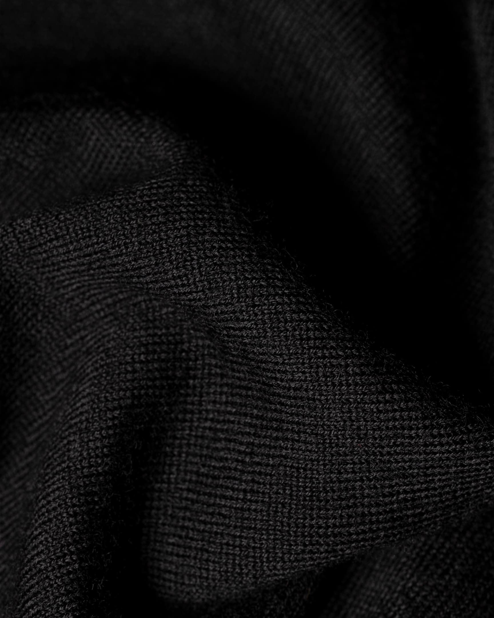 Men's Black Merino Wool Half Zip Sweater