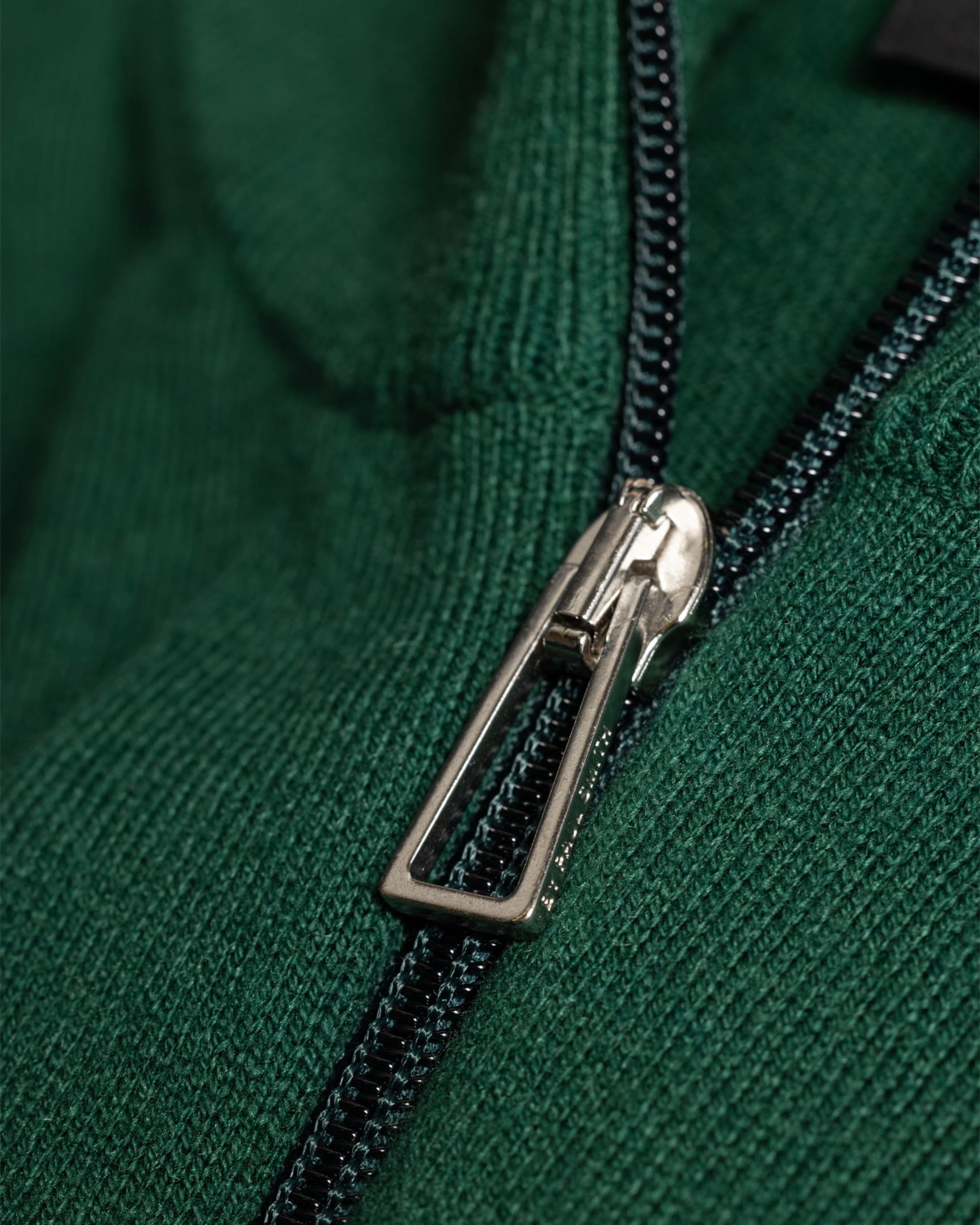 Men's Dark Green Half Zip Zebra Logo Sweater