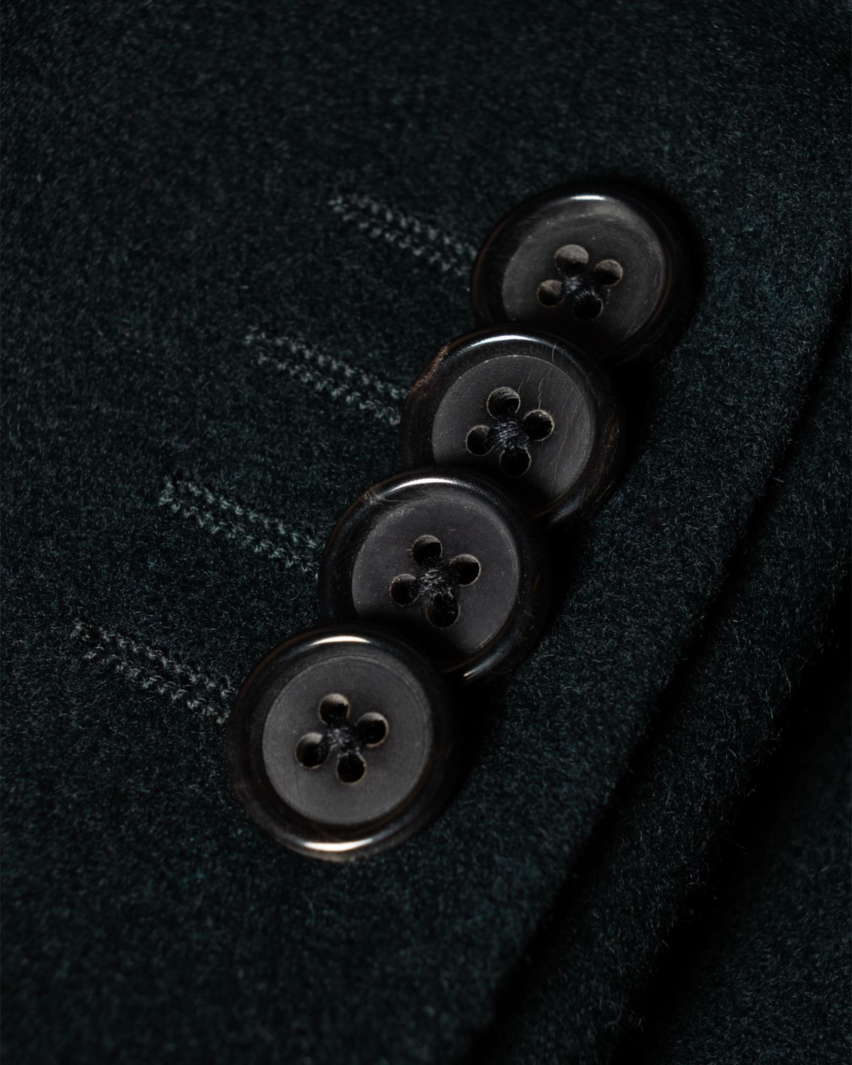 Men's Dark Green Wool-Cashmere Overcoat