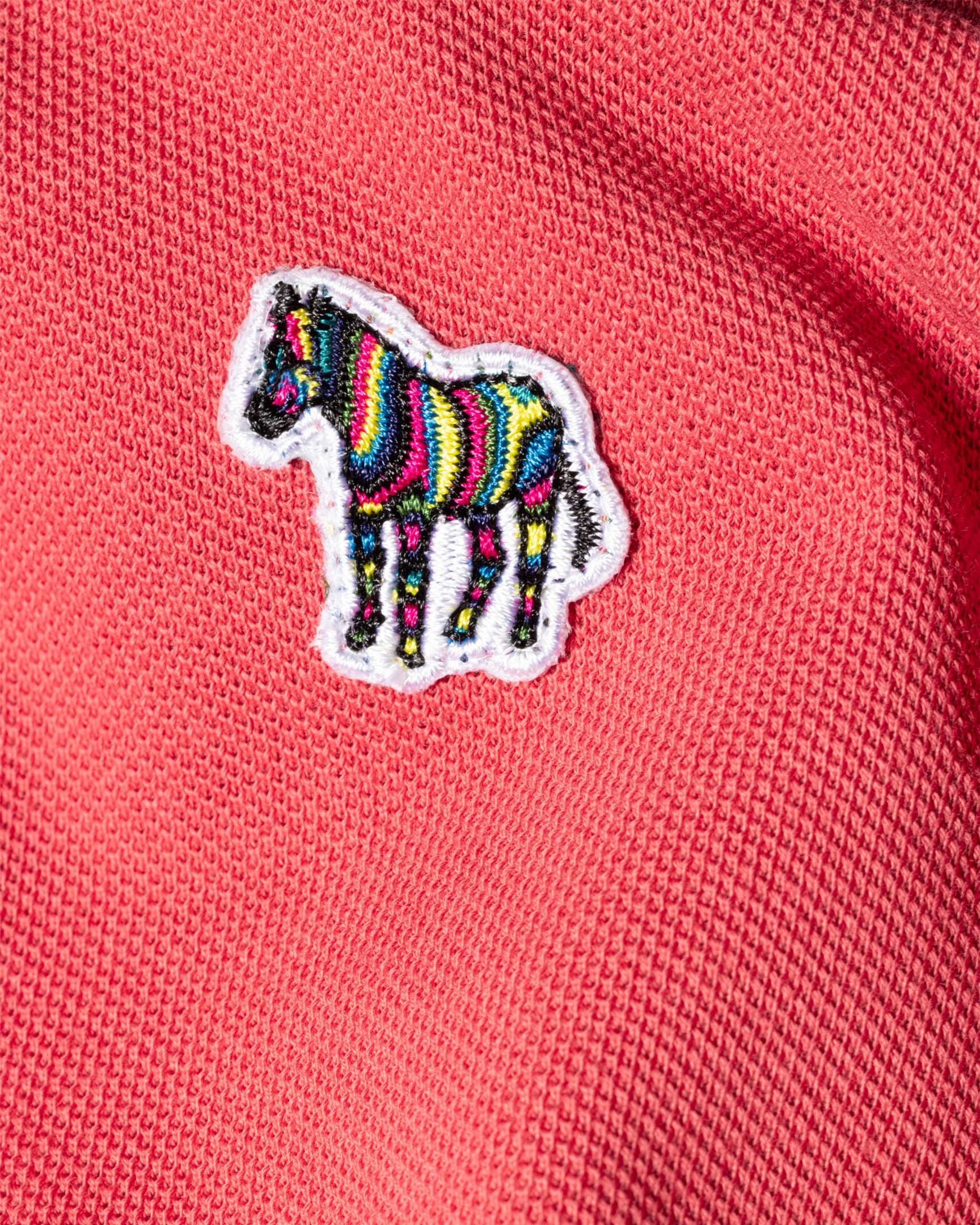 Men's Pink Organic Cotton Zebra Polo Shirt