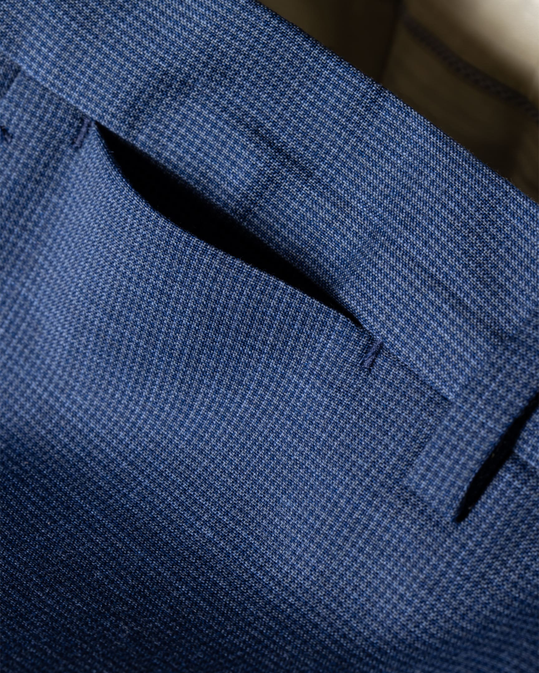 The Kensington - Slim-Fit Mid Blue Micro Check Wool Suit