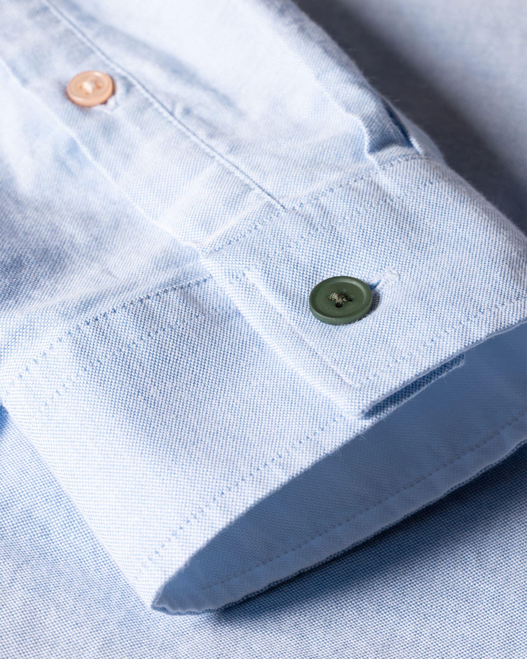 Men's Tailored-Fit Sky Blue Organic-Cotton Multicolour Button Oxford Shirt