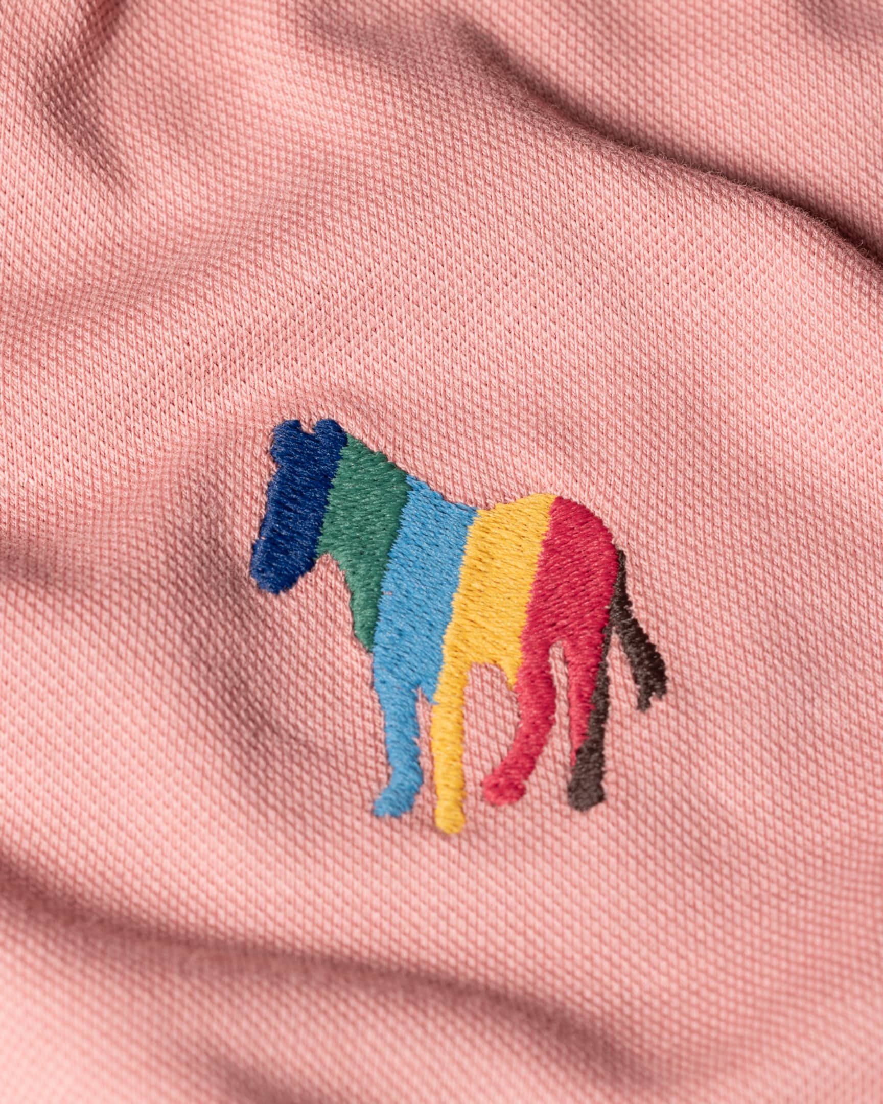 Light Pink Stretch-Cotton 'Broad Stripe Zebra' Polo Shirt