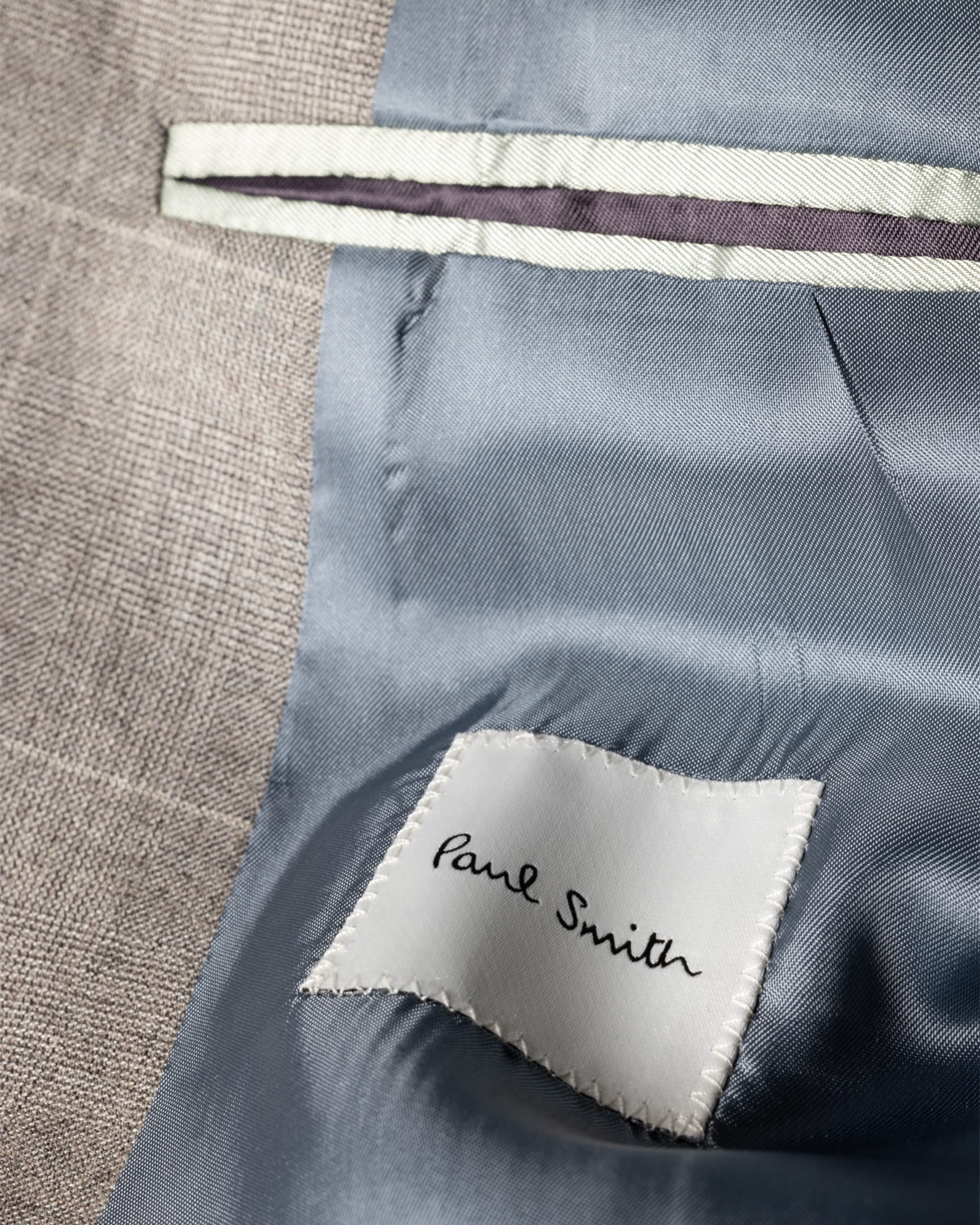 Tailored-Fit Grey Multi-Check Wool Buggy-Lined Suit