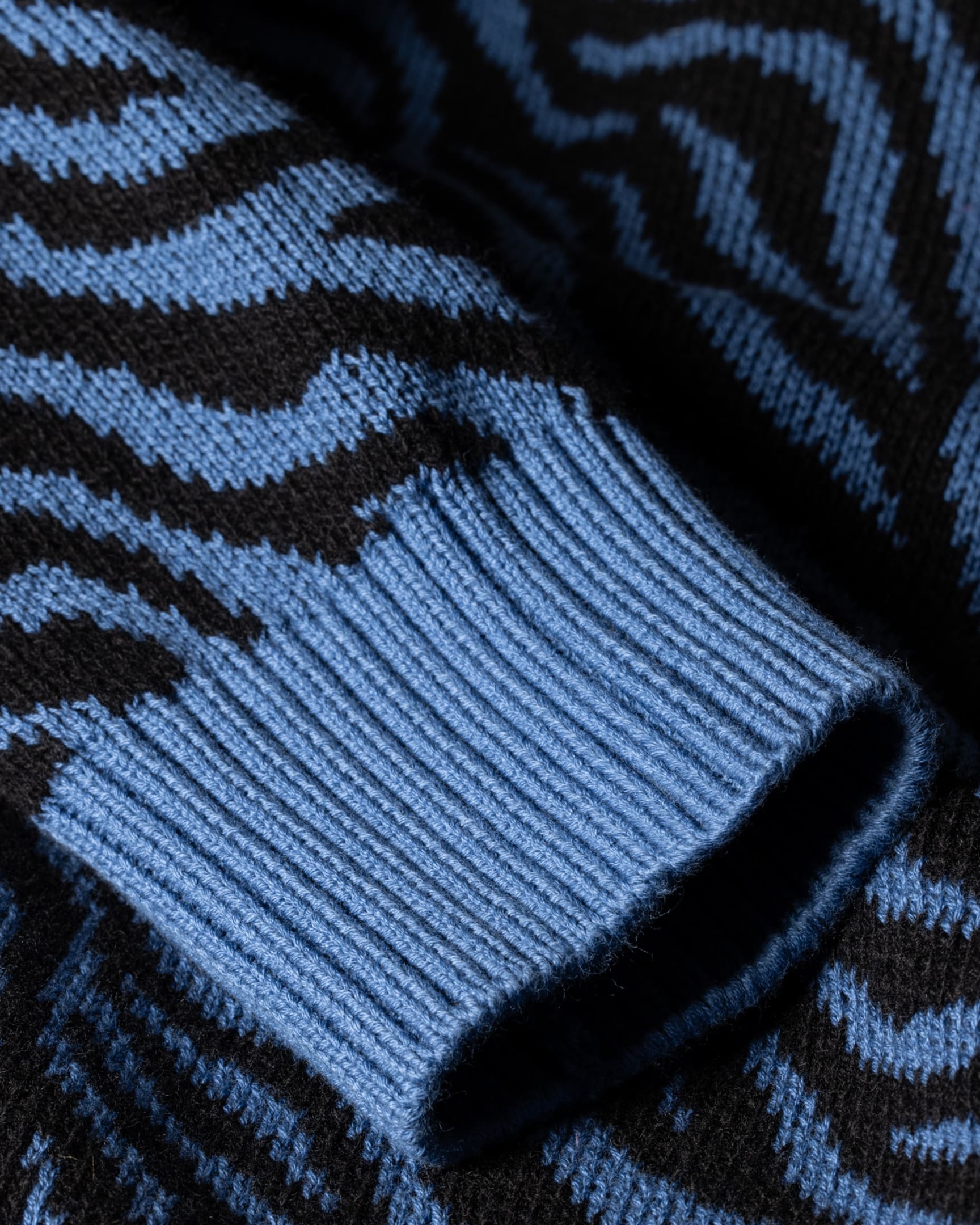Women's Organic Cotton Blue Zebra Sweater