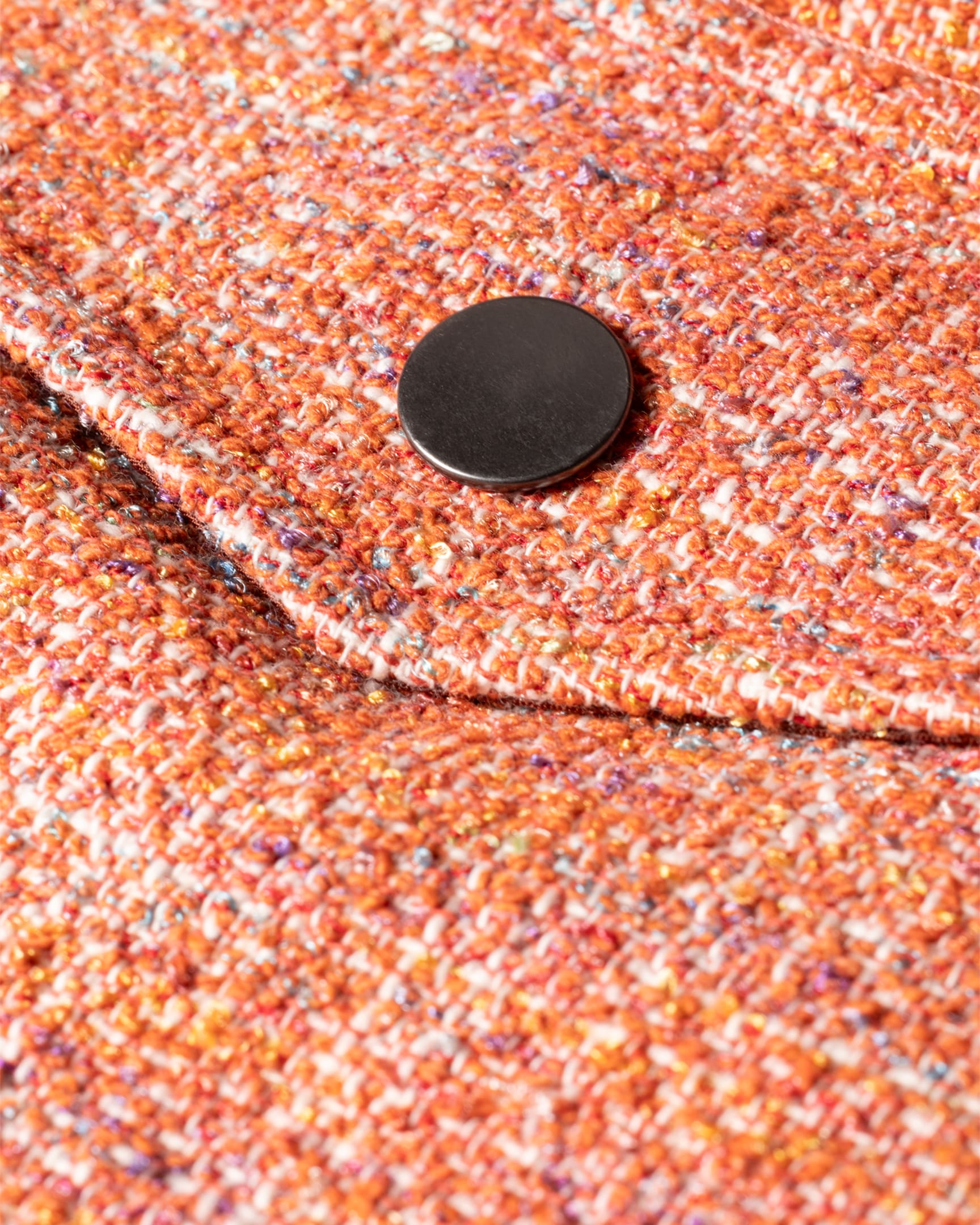 Women's Orange Tweed Cocoon Jacket