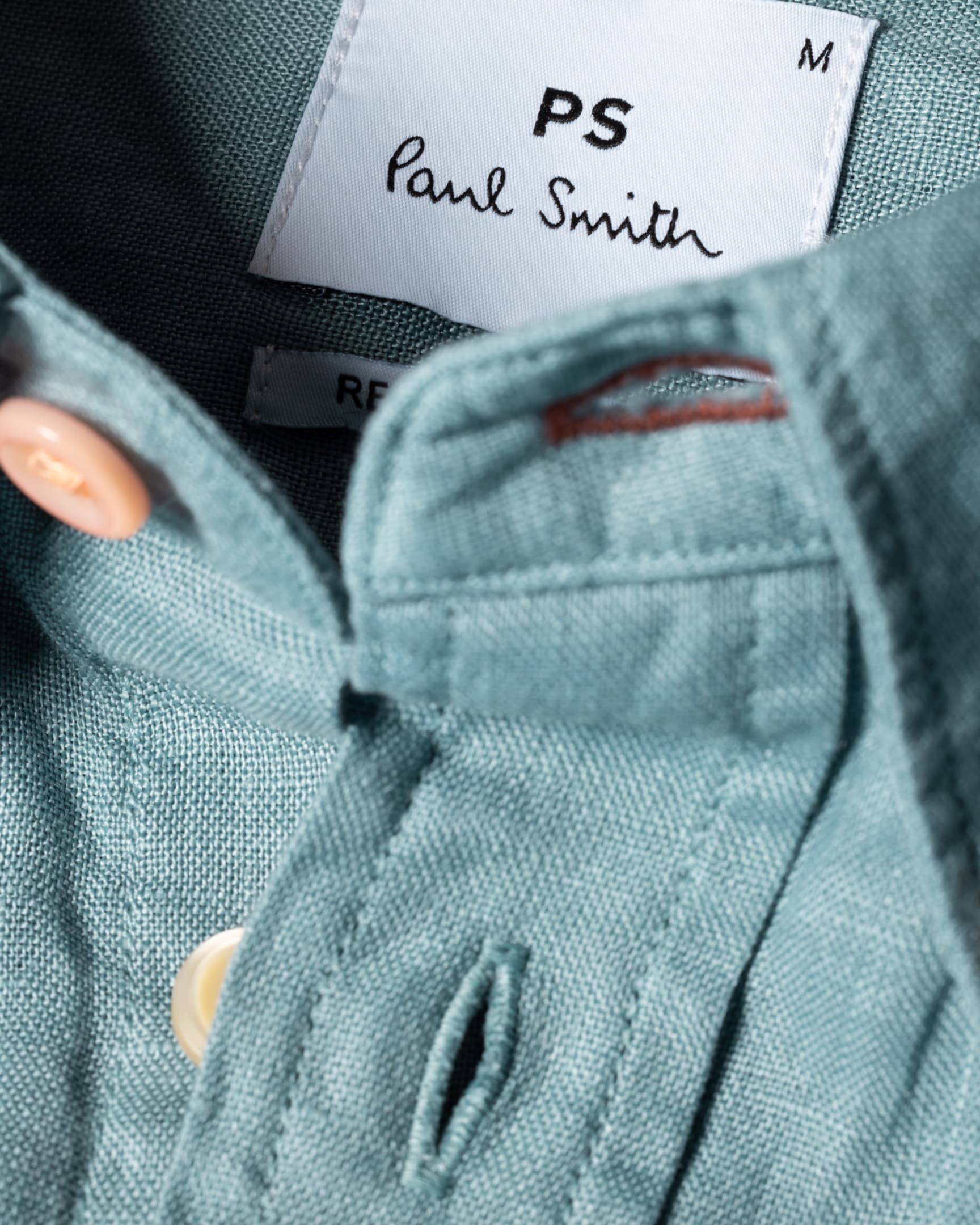 Men's Light Blue Linen Button-Down Shirt