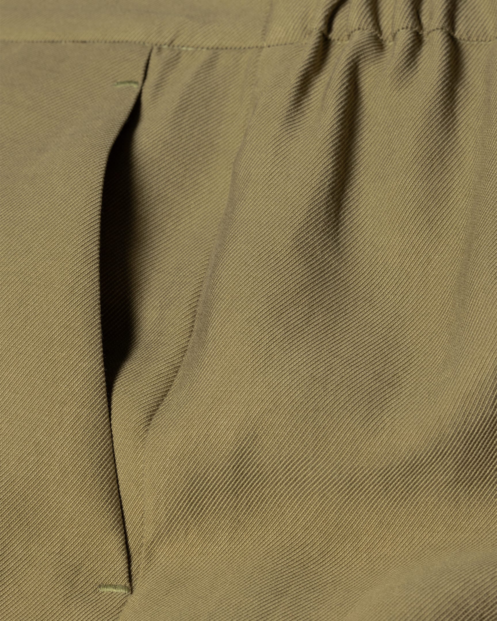 Women's Khaki Wide Leg Cropped Trousers